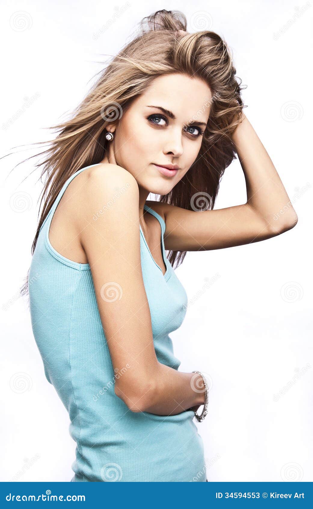 Beautiful friendly girl. stock image. Image of model - 34594553