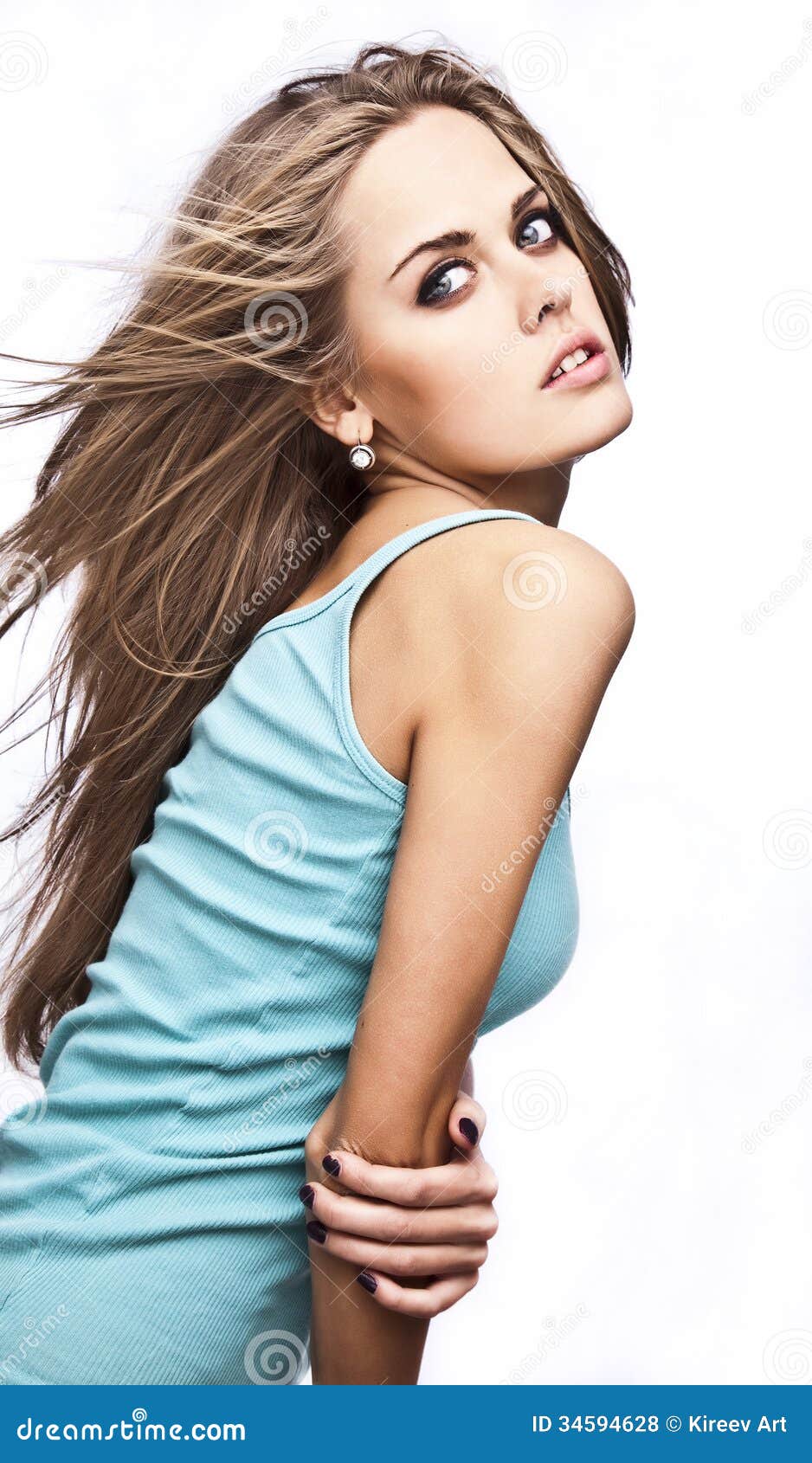 Beautiful friendly girl. stock photo. Image of beauty - 34594628