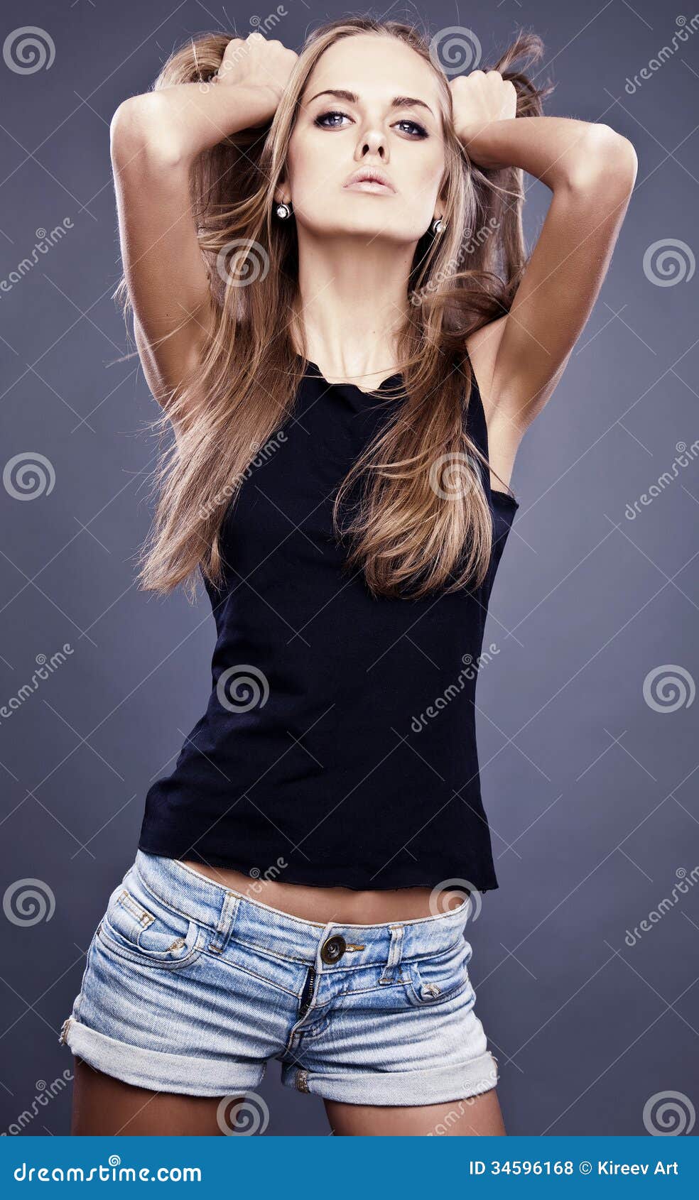 Beautiful friendly girl. stock photo. Image of beauty - 34596168