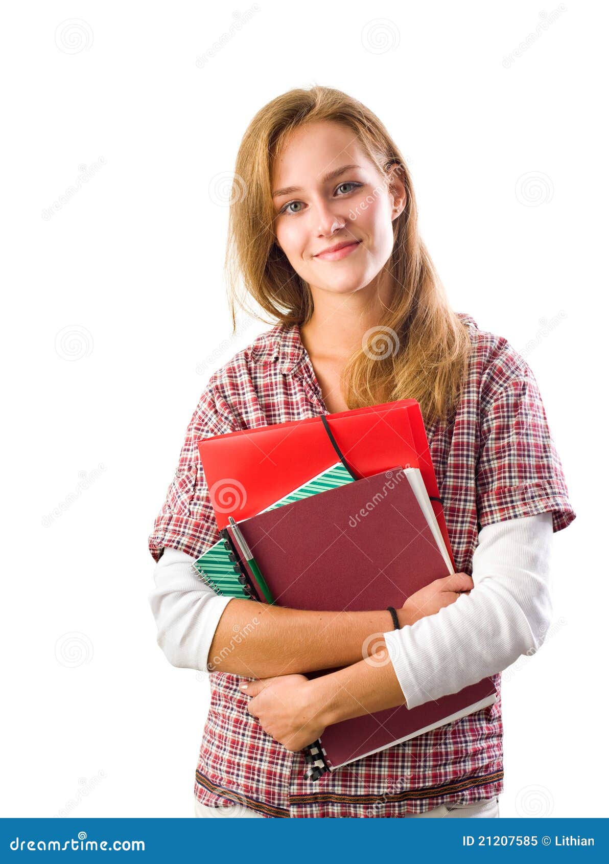Beautiful Friendly Young Student Girl. Stock Image - Image of ...