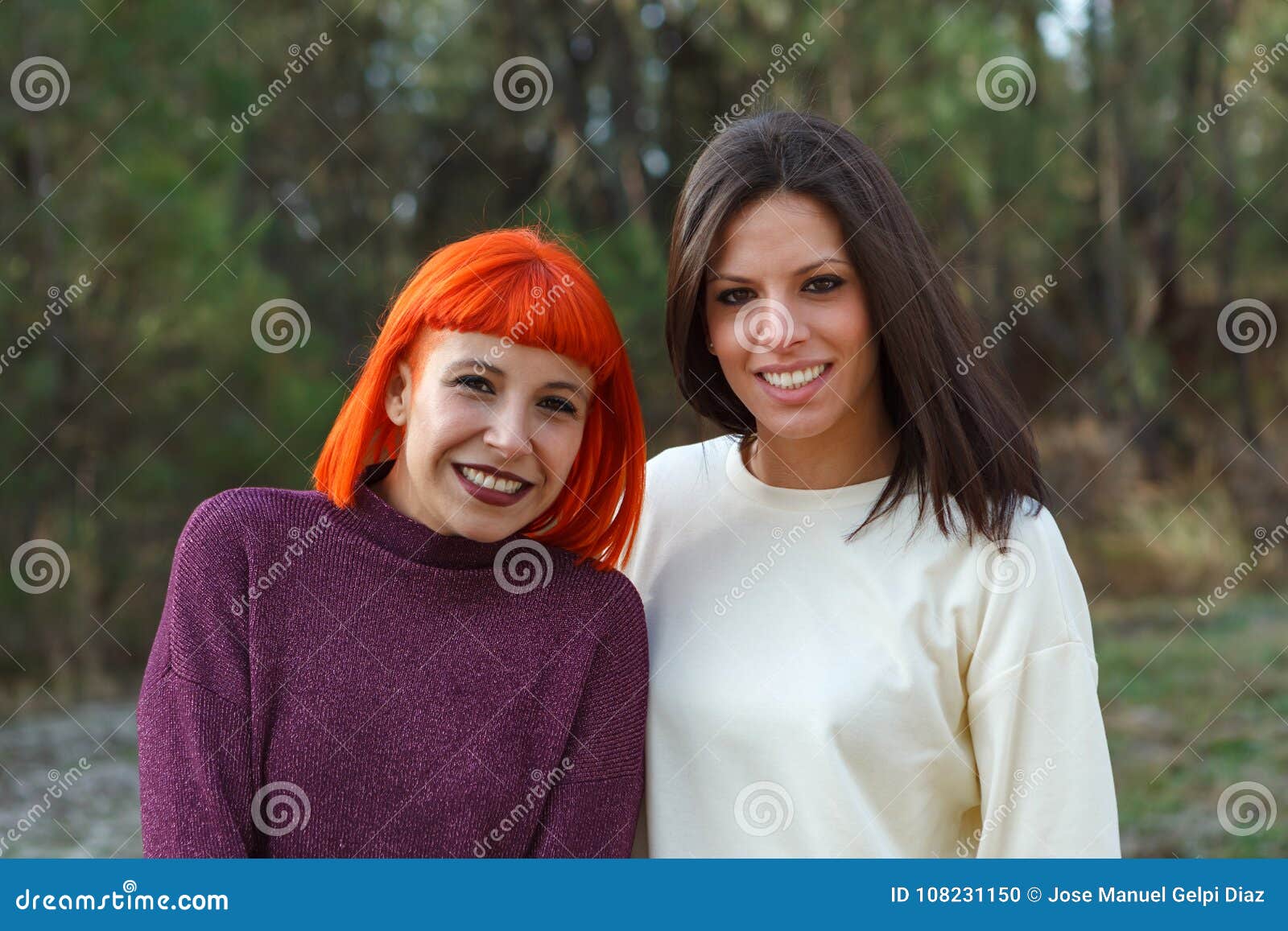 Beautiful Friends in the Forest Stock Photo - Image of green, happy ...