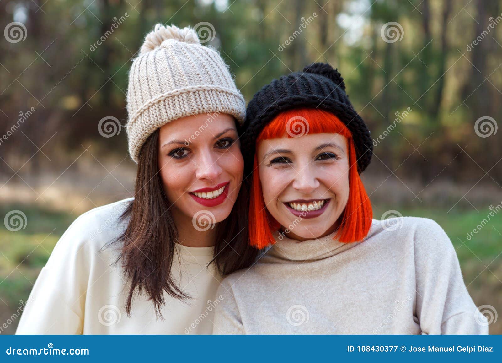 Beautiful Friends in the Forest Stock Image - Image of fashion, nature ...