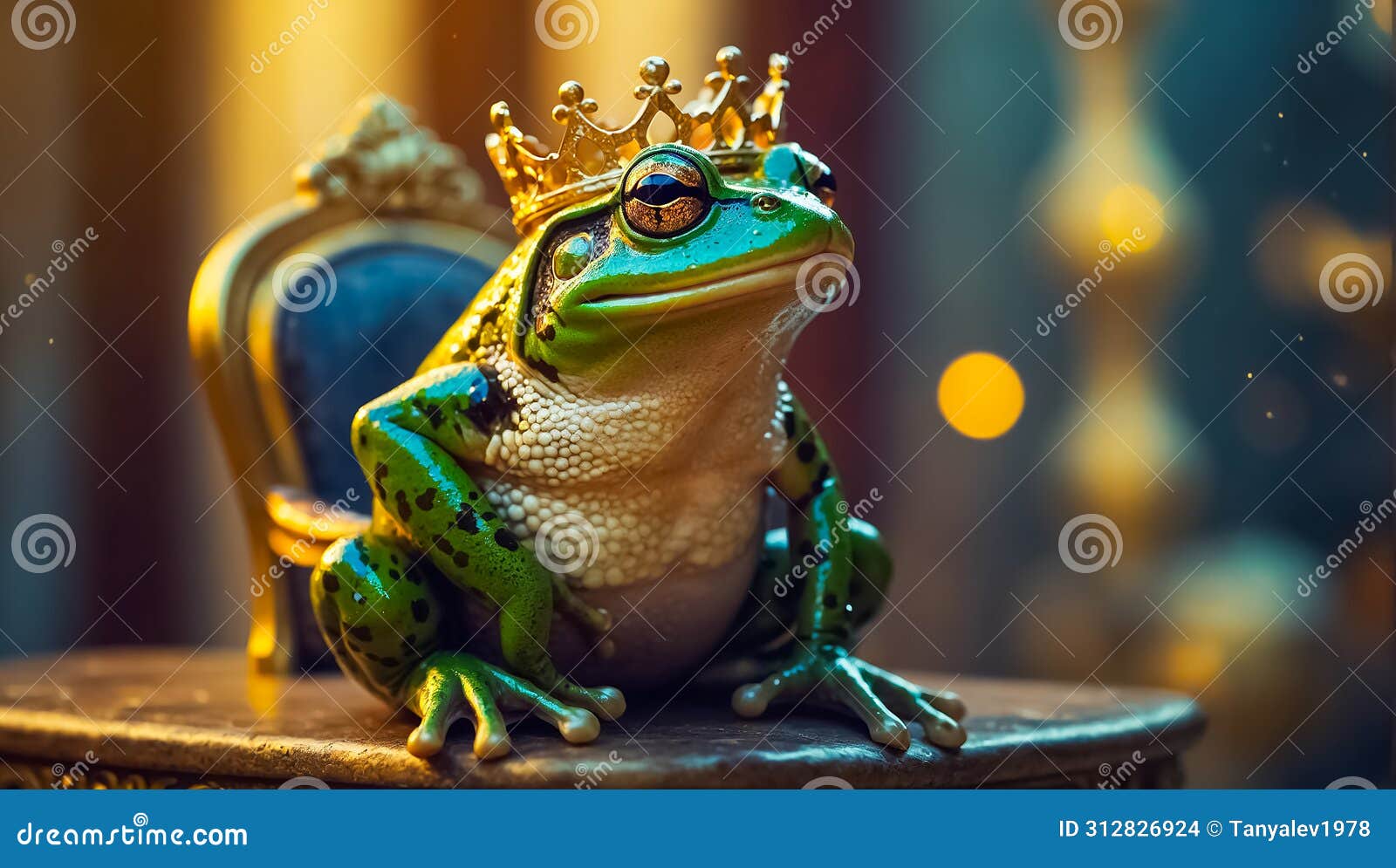 Beautiful Frog on the Throne Concept Stock Illustration - Illustration ...