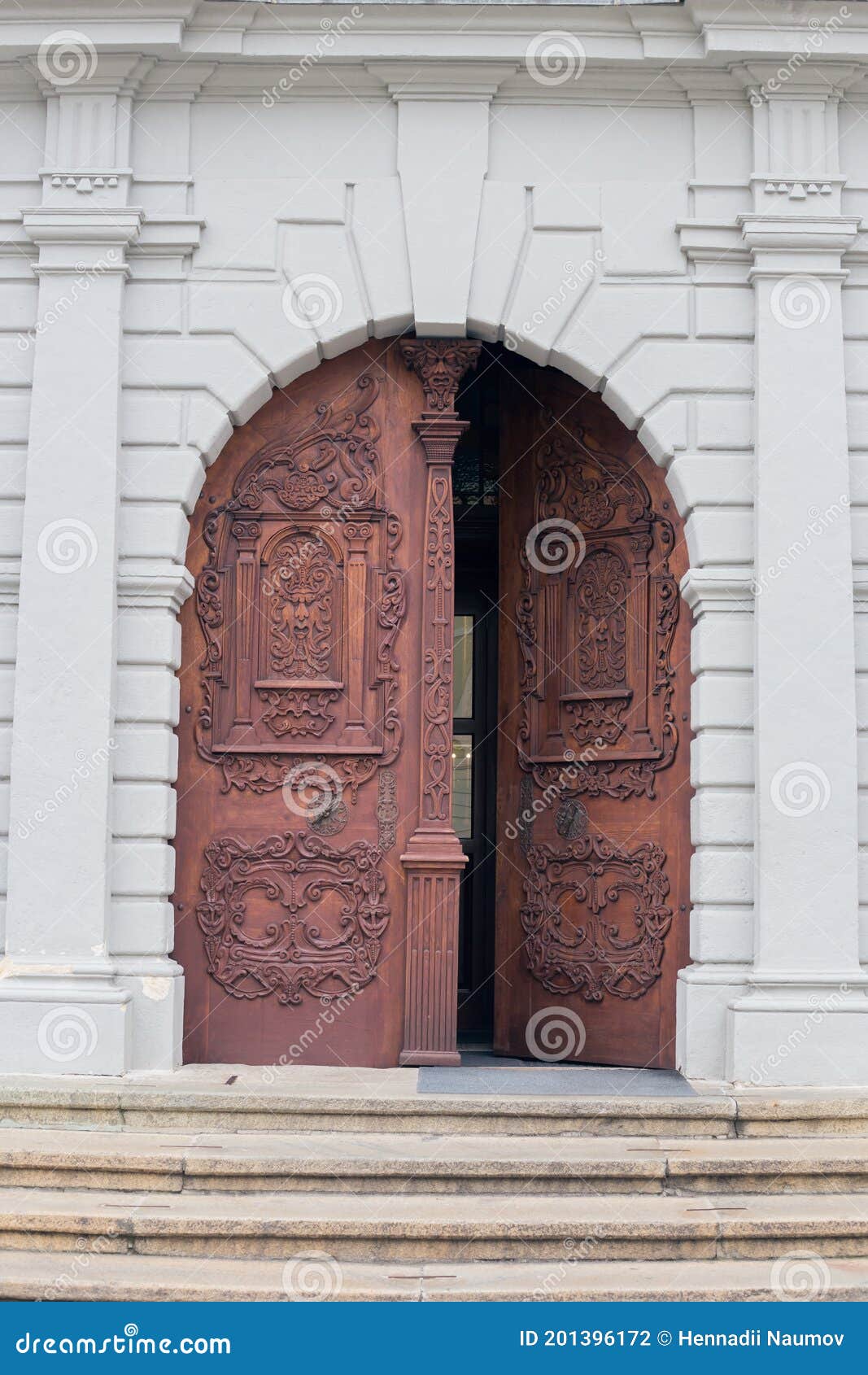 Beautiful Front Doors in an Old European Building Stock Photo - Image ...