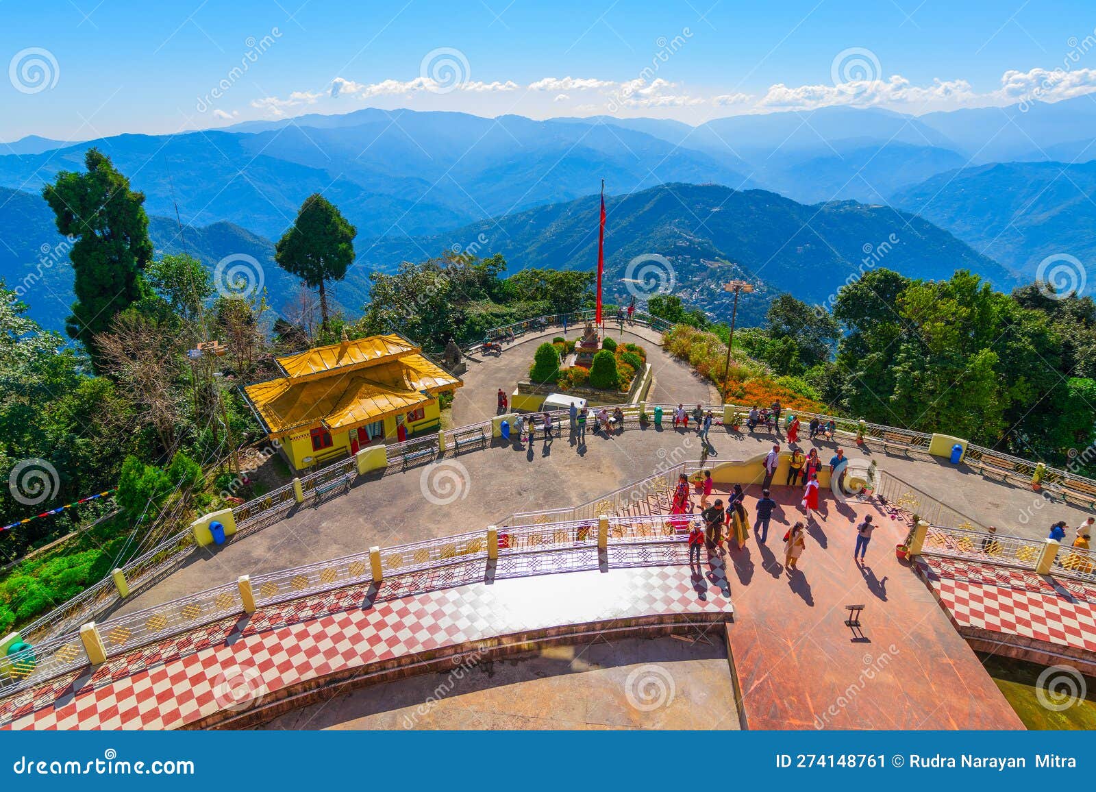 Beautiful Front Side View of Samdruptse Monastery with Himalayan ...