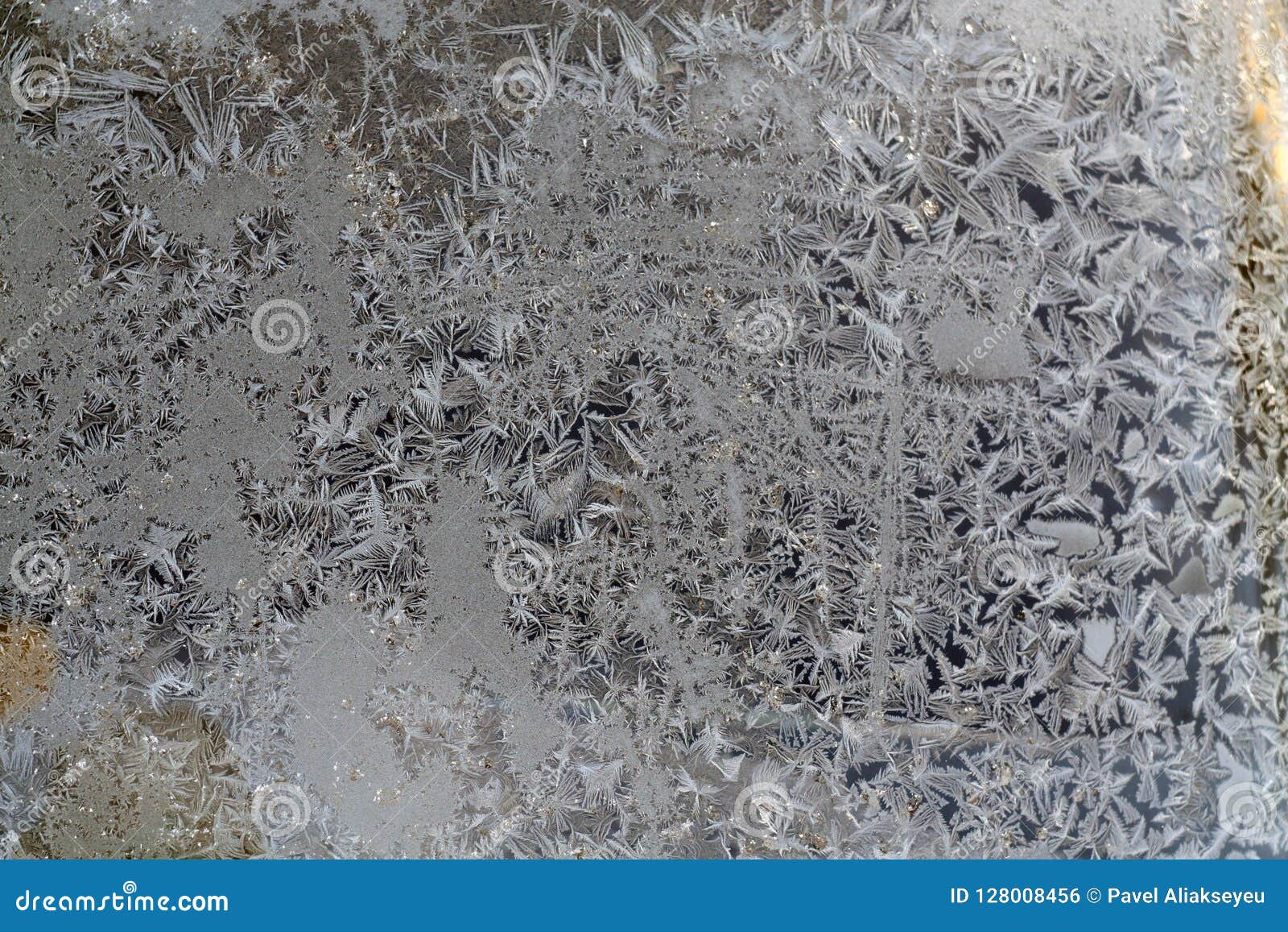 Beautiful Frost and Ice Pattern on Window Surface. Stock Photo - Image ...