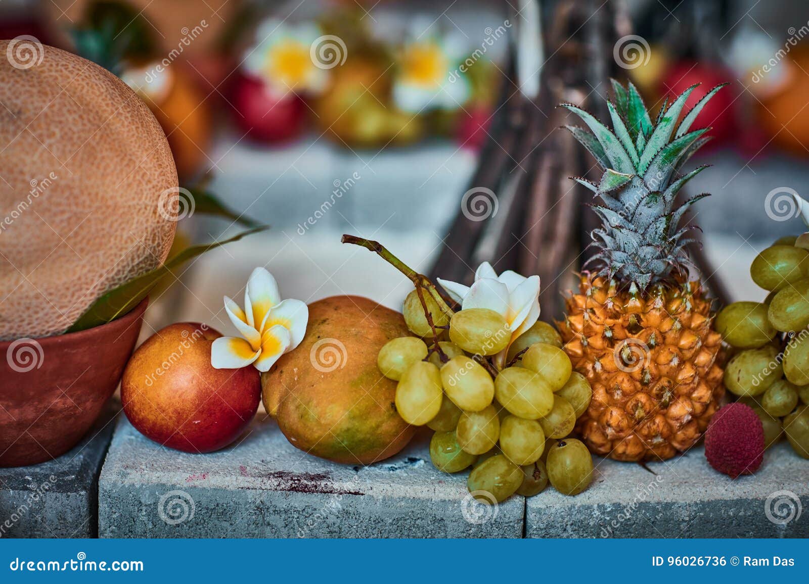 Beautiful Fruits Arranged with Blurred Background Stock Photo - Image ...