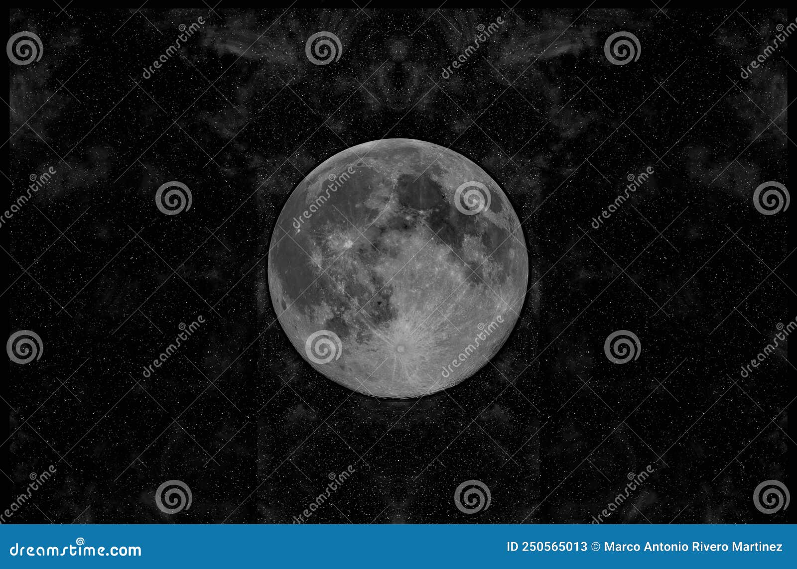 Beautiful Full Moon in Empty Space Stock Illustration - Illustration of ...