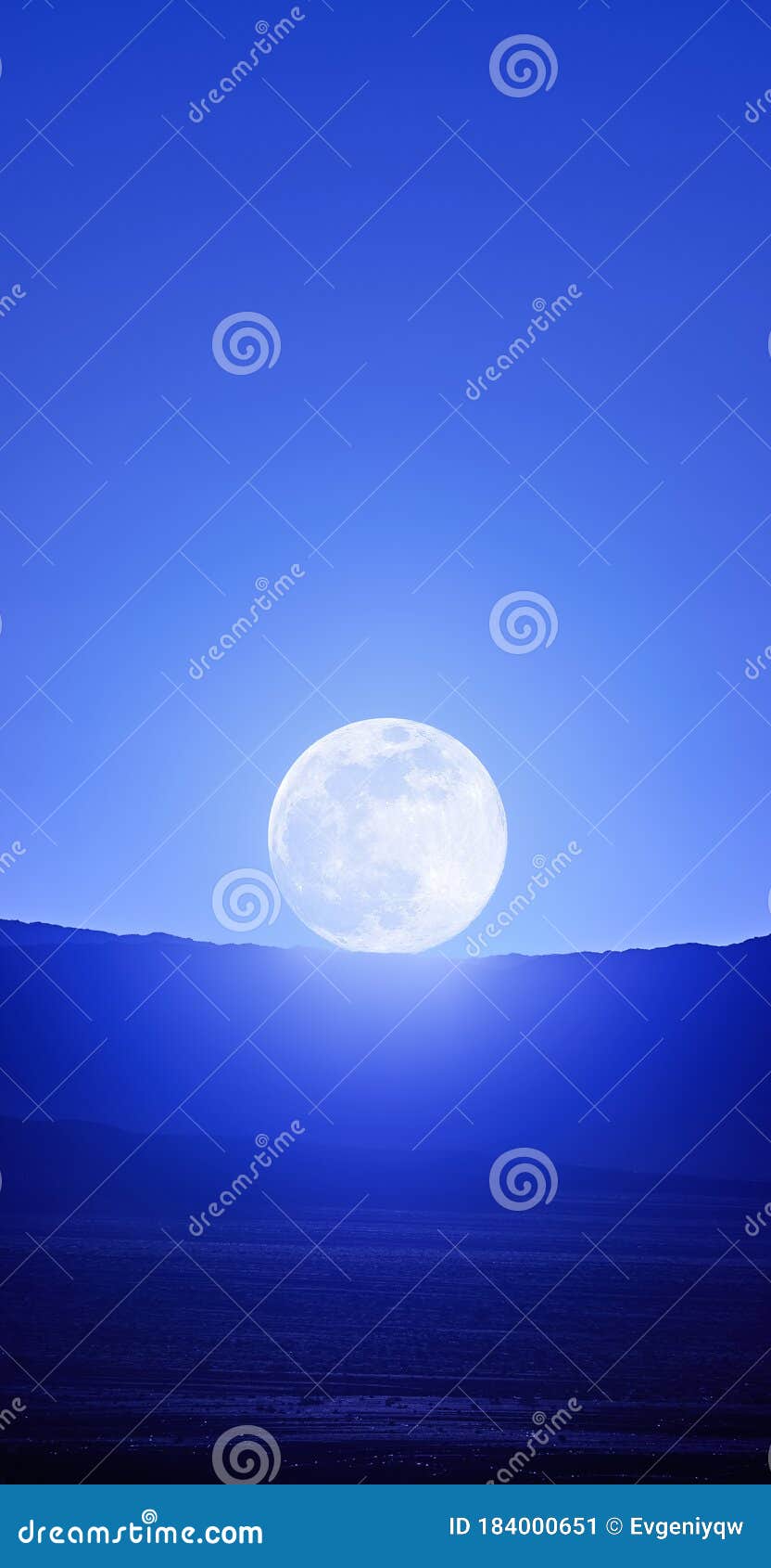 Beautiful Full Moon Over the Mountains. Moonrise in the Mountains Stock ...