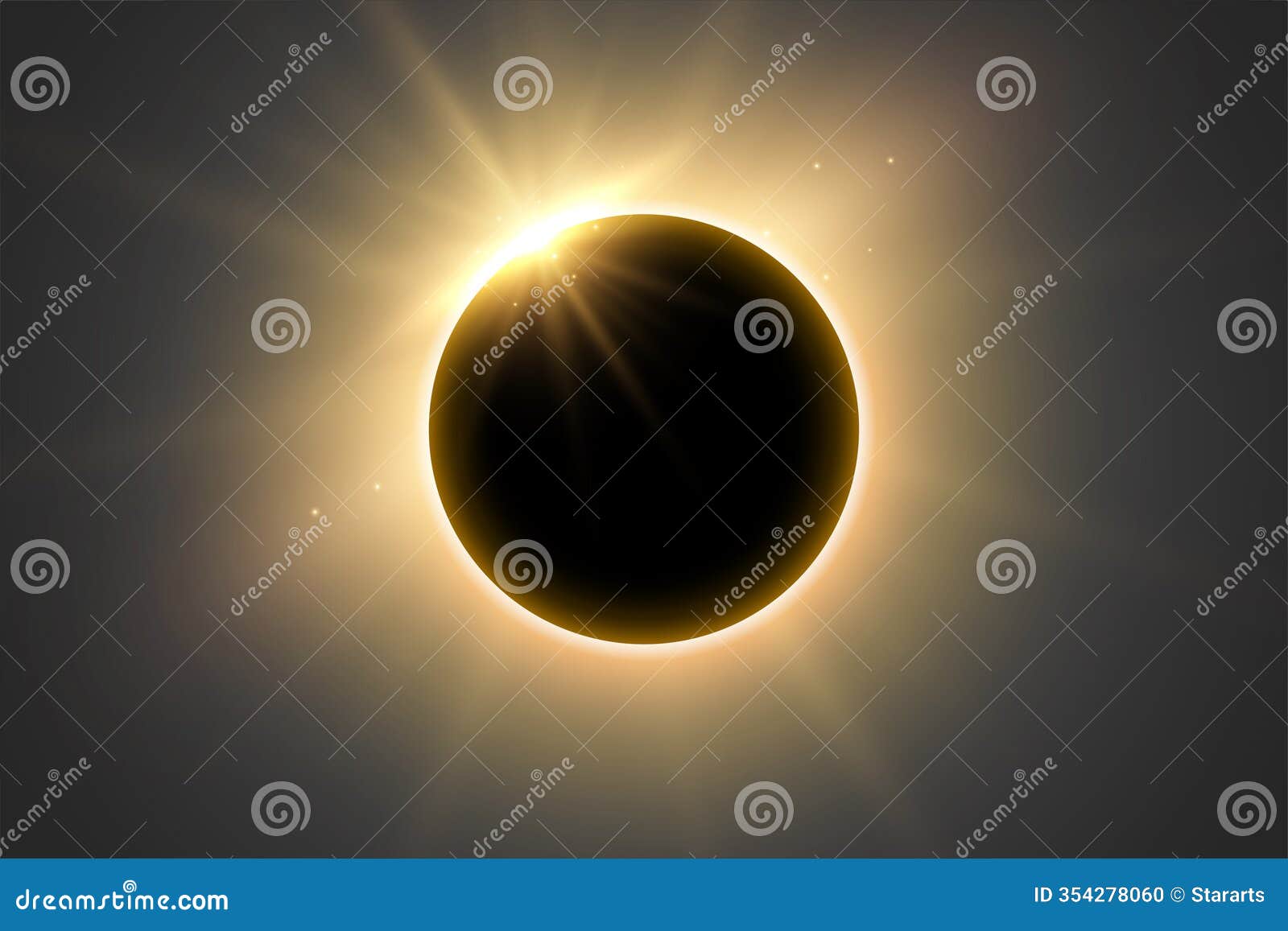 Beautiful Full Solar Eclipse with Bright Rays for Spiritual Energy ...