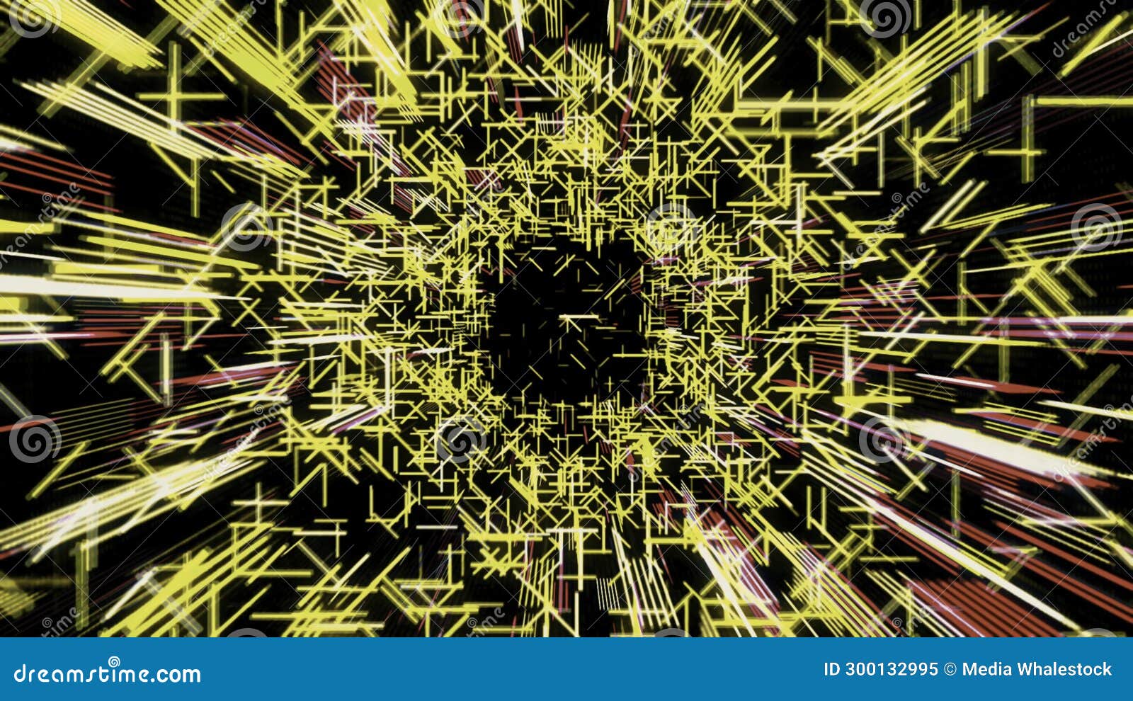 Beautiful Futuristic Abstraction of Sci-fi Endless Tunnel on the Black ...