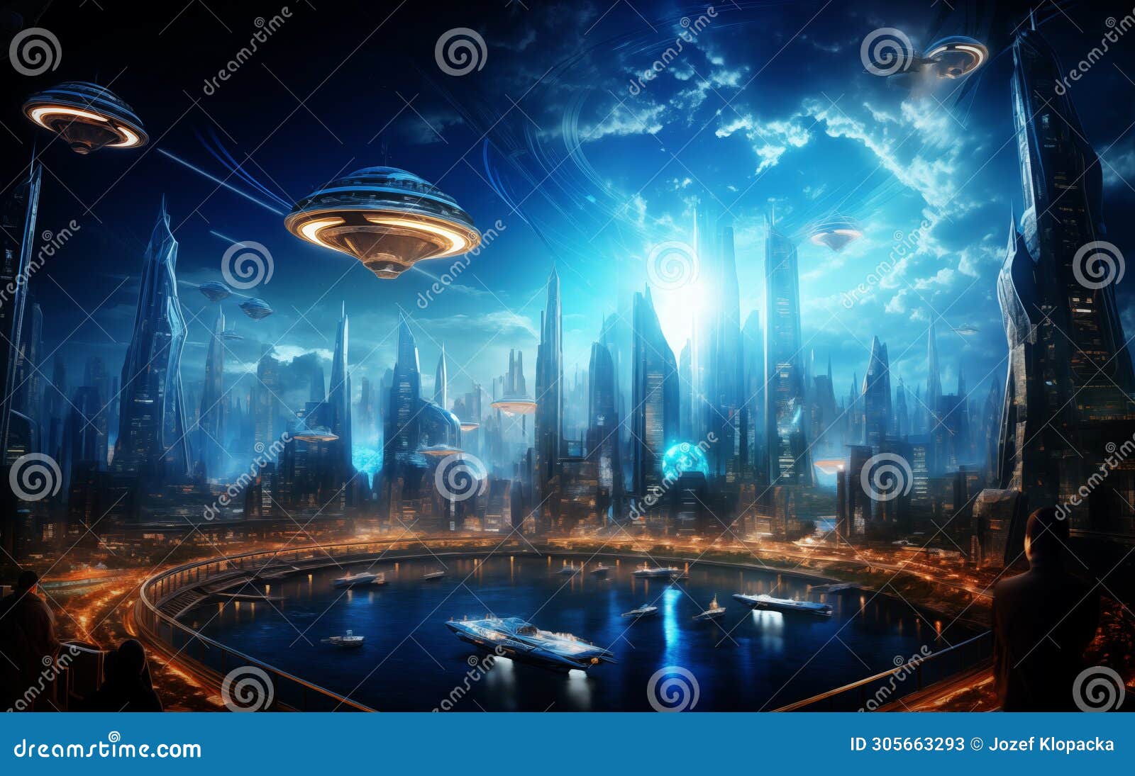 A Beautiful Futuristic City, the City of the Future. Stock Image ...