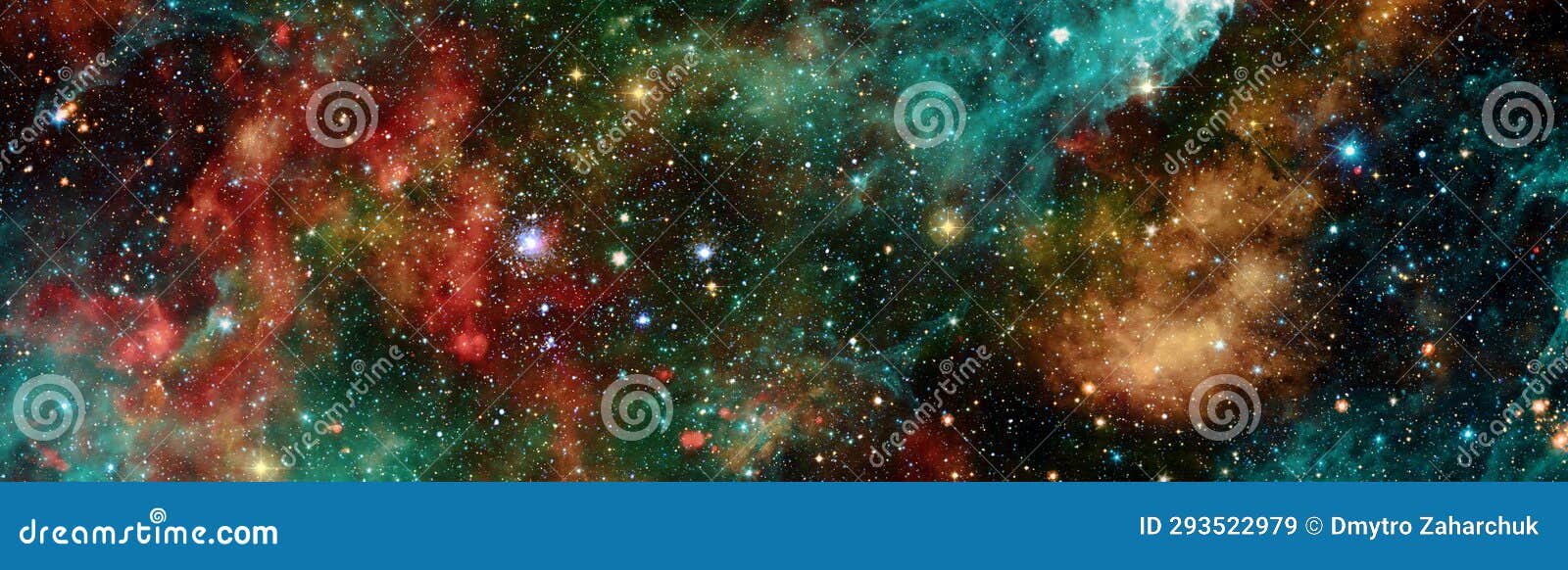 Beautiful Galaxy in Outer Space. Nebula Night Starry Sky in Rainbow ...