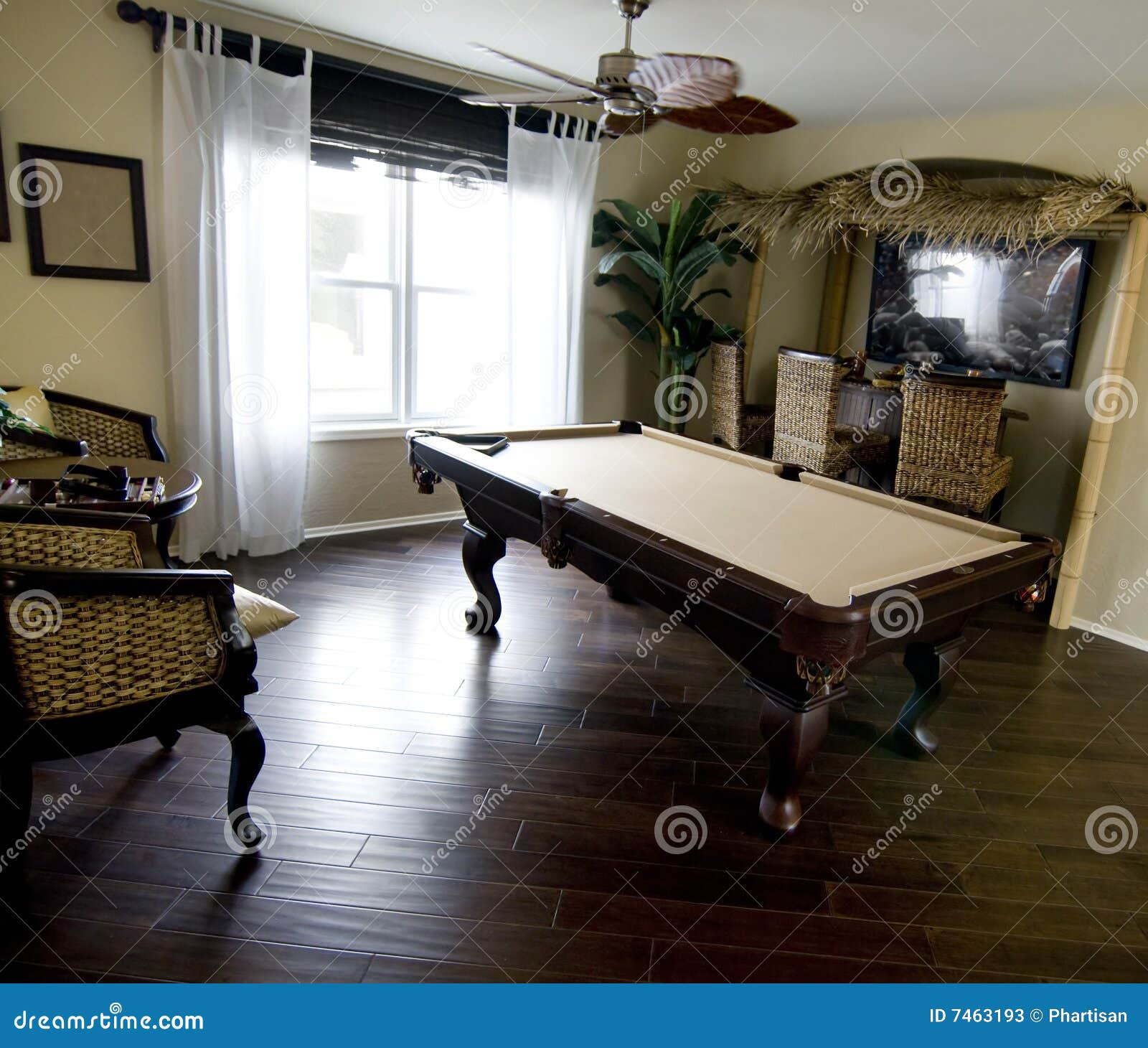 Beautiful Game Room Area in New Home Stock Image - Image of round ...