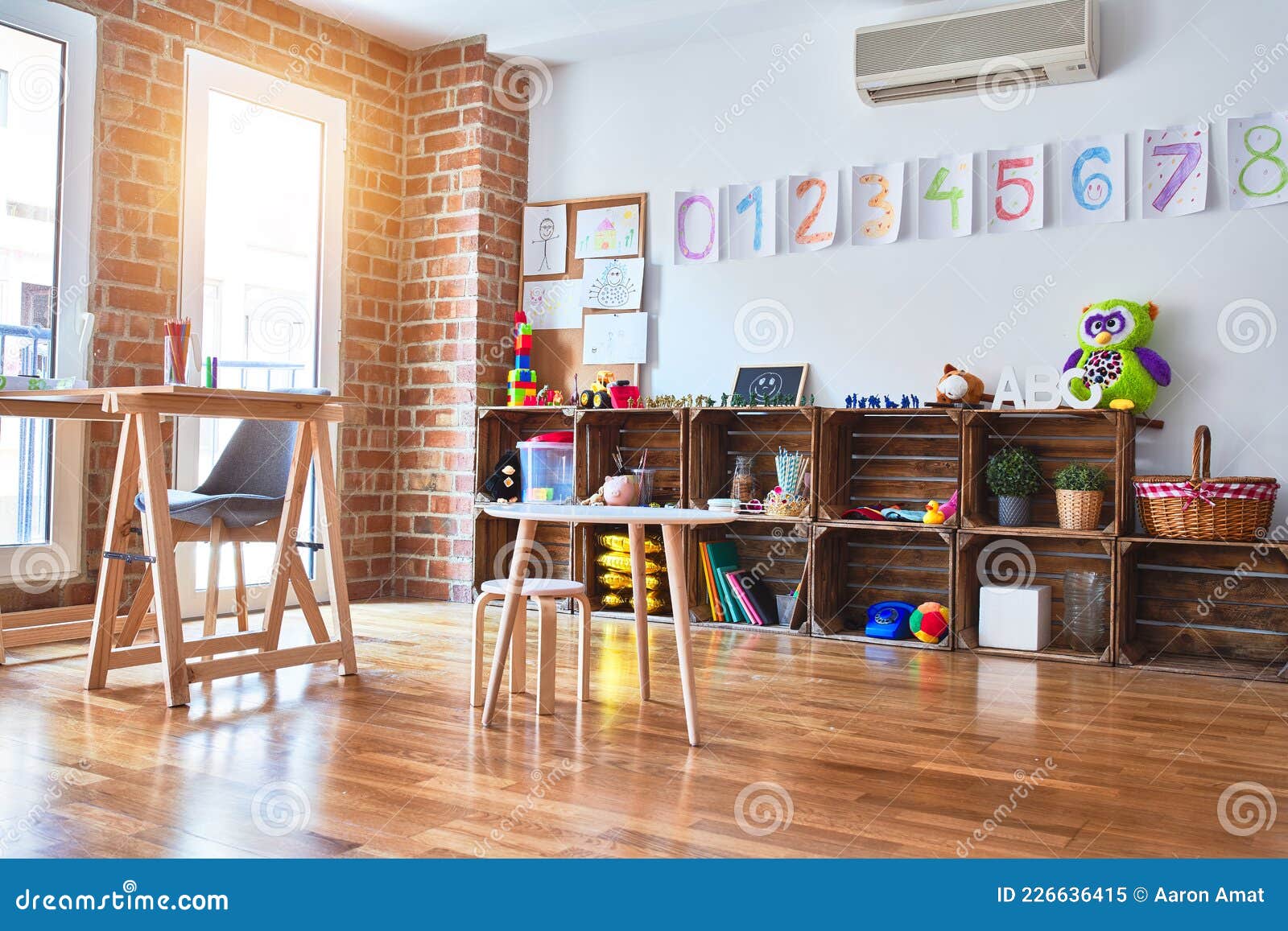 Beautiful Games Corner and Desk at Kindergarten Stock Image - Image of ...