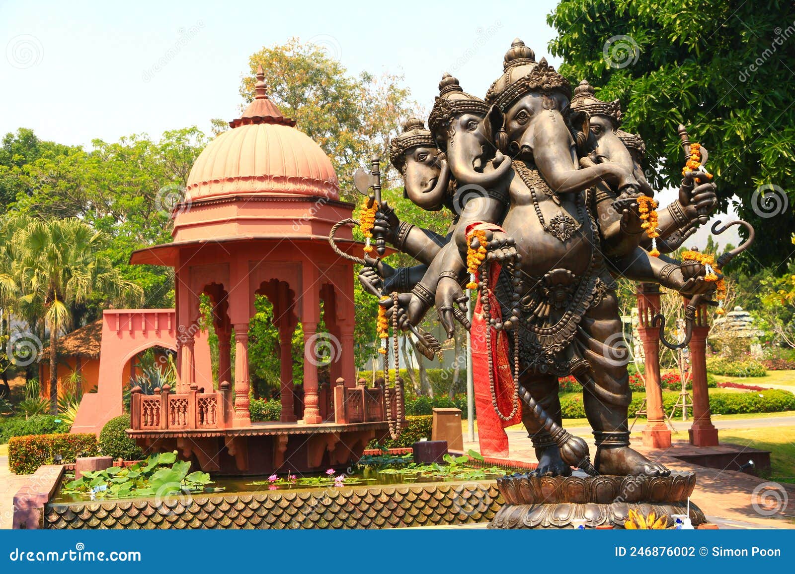 Beautiful Garden with Indian Style Architecture Stock Photo - Image of ...