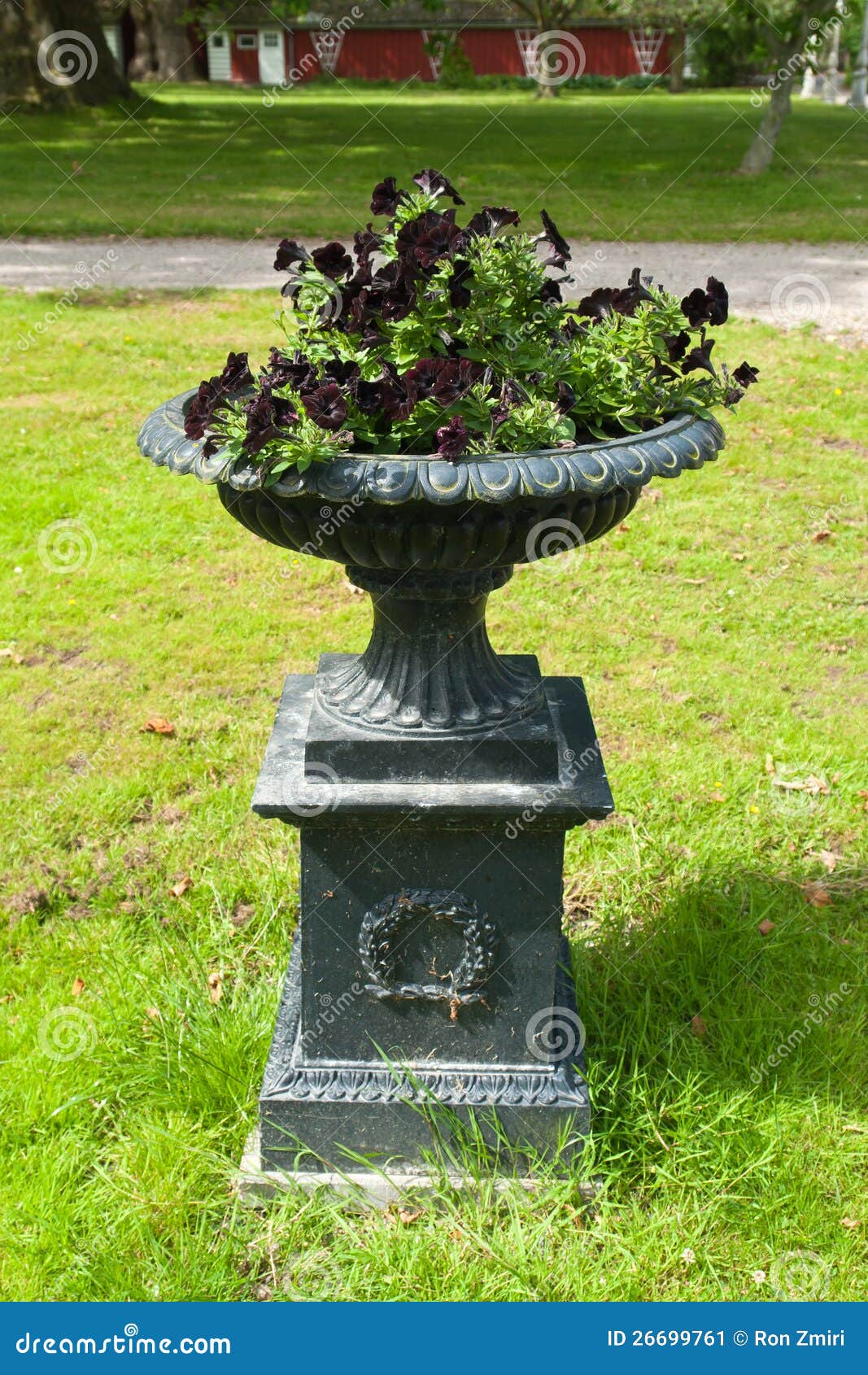 Beautiful Garden Stone Flower Planter Stock Image - Image of gardening ...