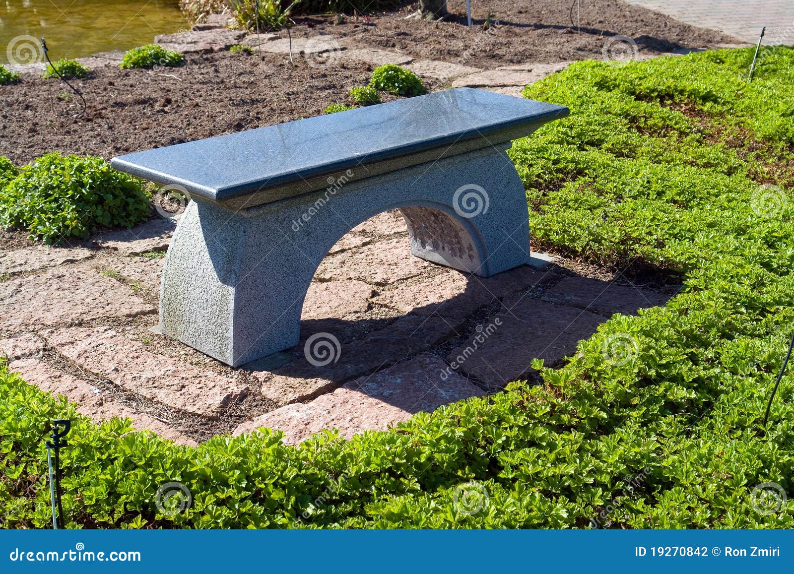 Beautiful Garden Stone Granite Seating Corner Stock Photo - Image of ...
