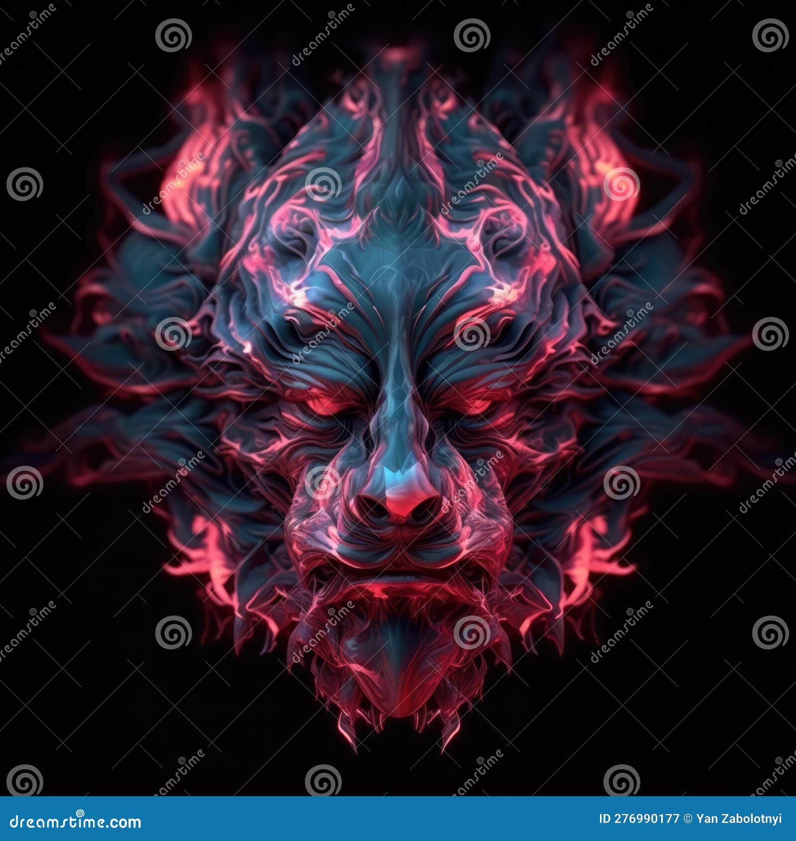 Gargoyle Face Isolated. Head Stone Demonic Character, Monster ...