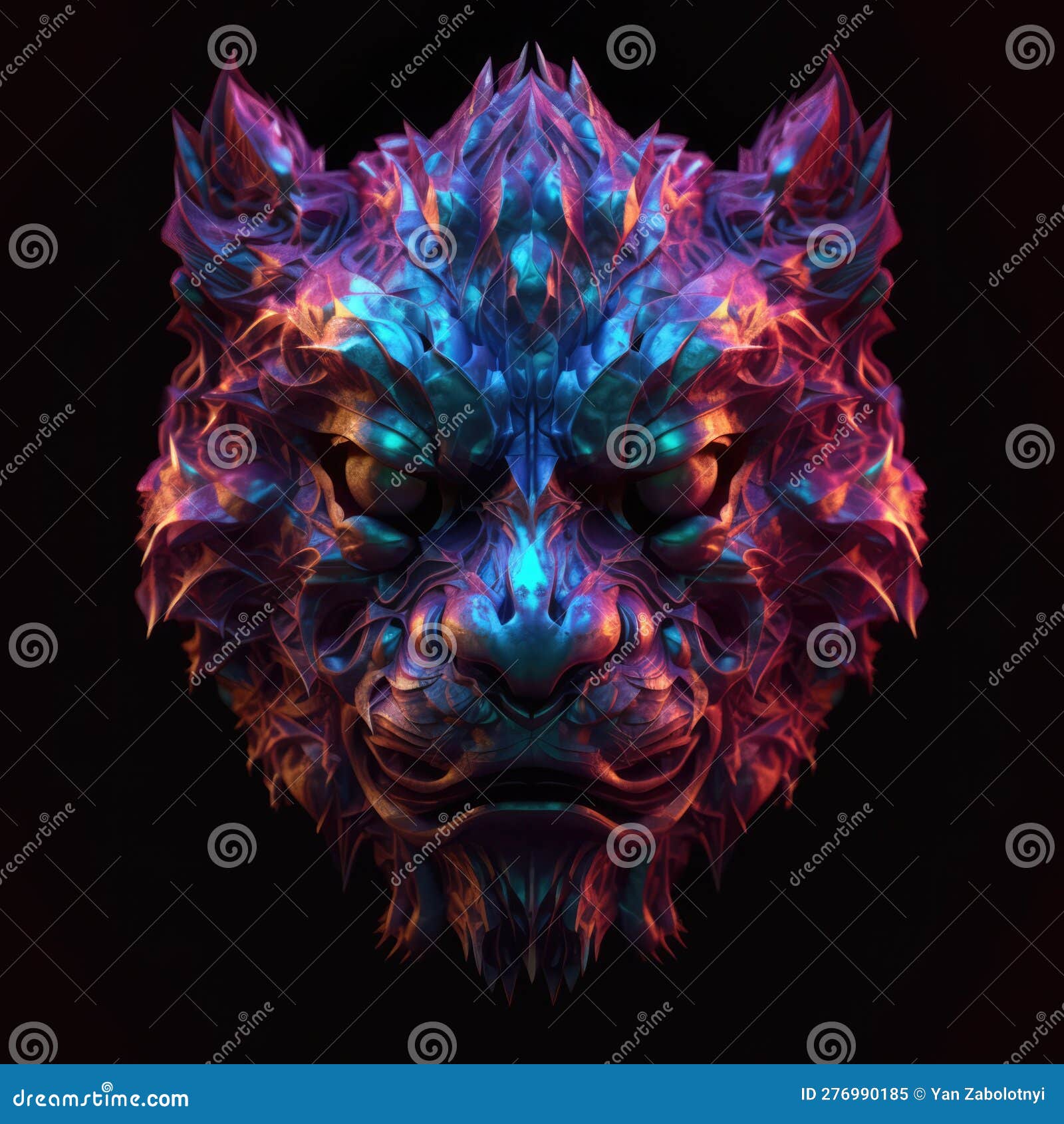 Gargoyle Face Isolated. Head Stone Demonic Character, Monster ...