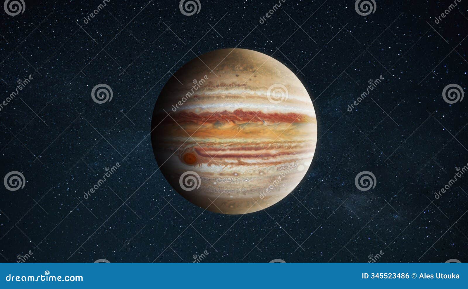 Beautiful Gas Planet Jupiter in Starry Space Stock Illustration ...