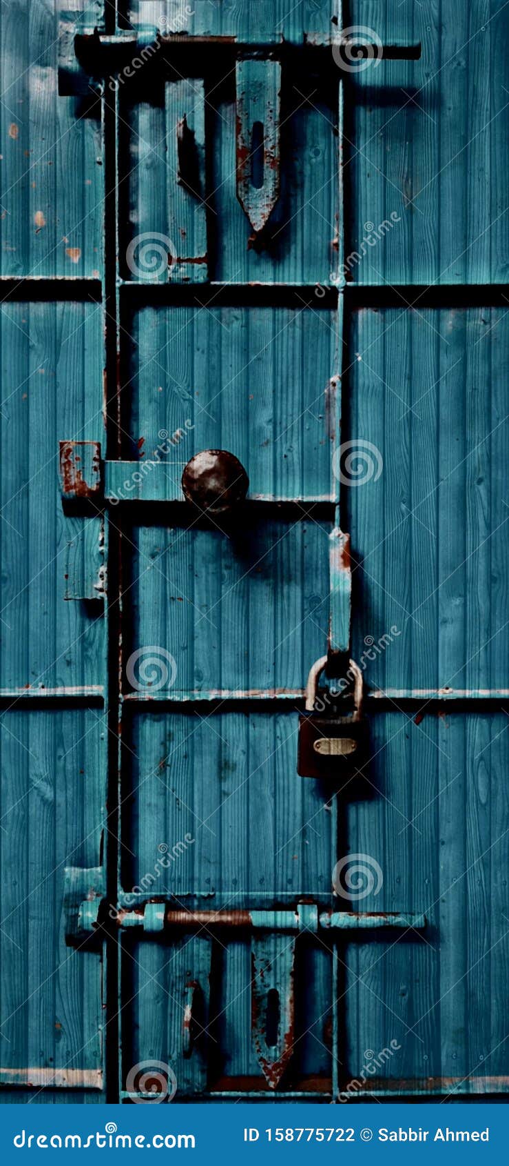 A Beautiful Gate Lock Unlock Stock Photo - Image of gate, lock: 158775722