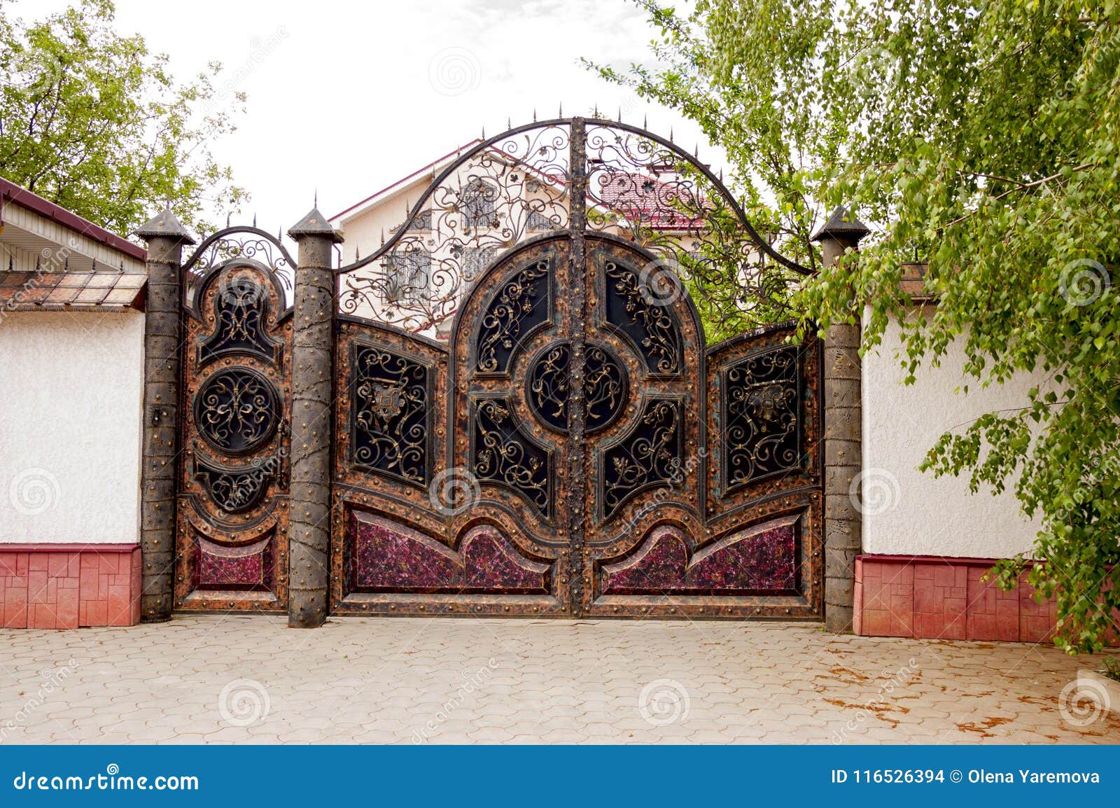 Beautiful gate stock photo. Image of gates, design, green - 116526394