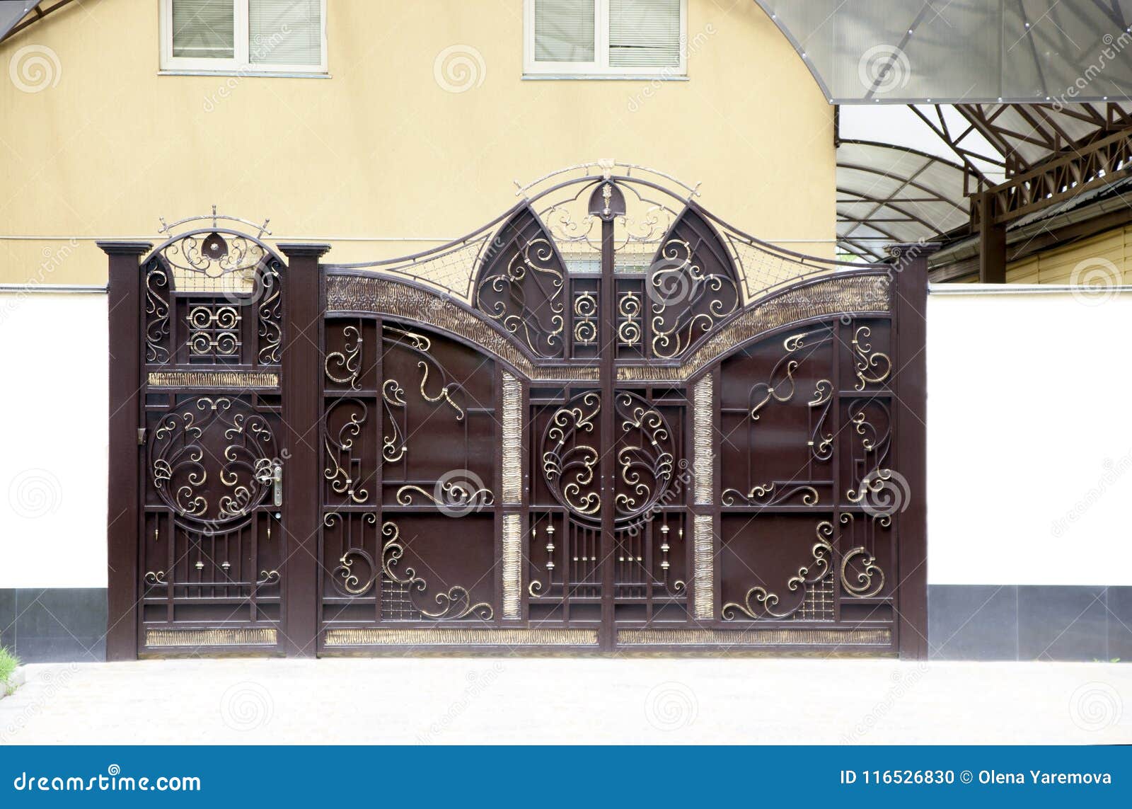 Beautiful gate stock photo. Image of iron, design, mansion - 116526830