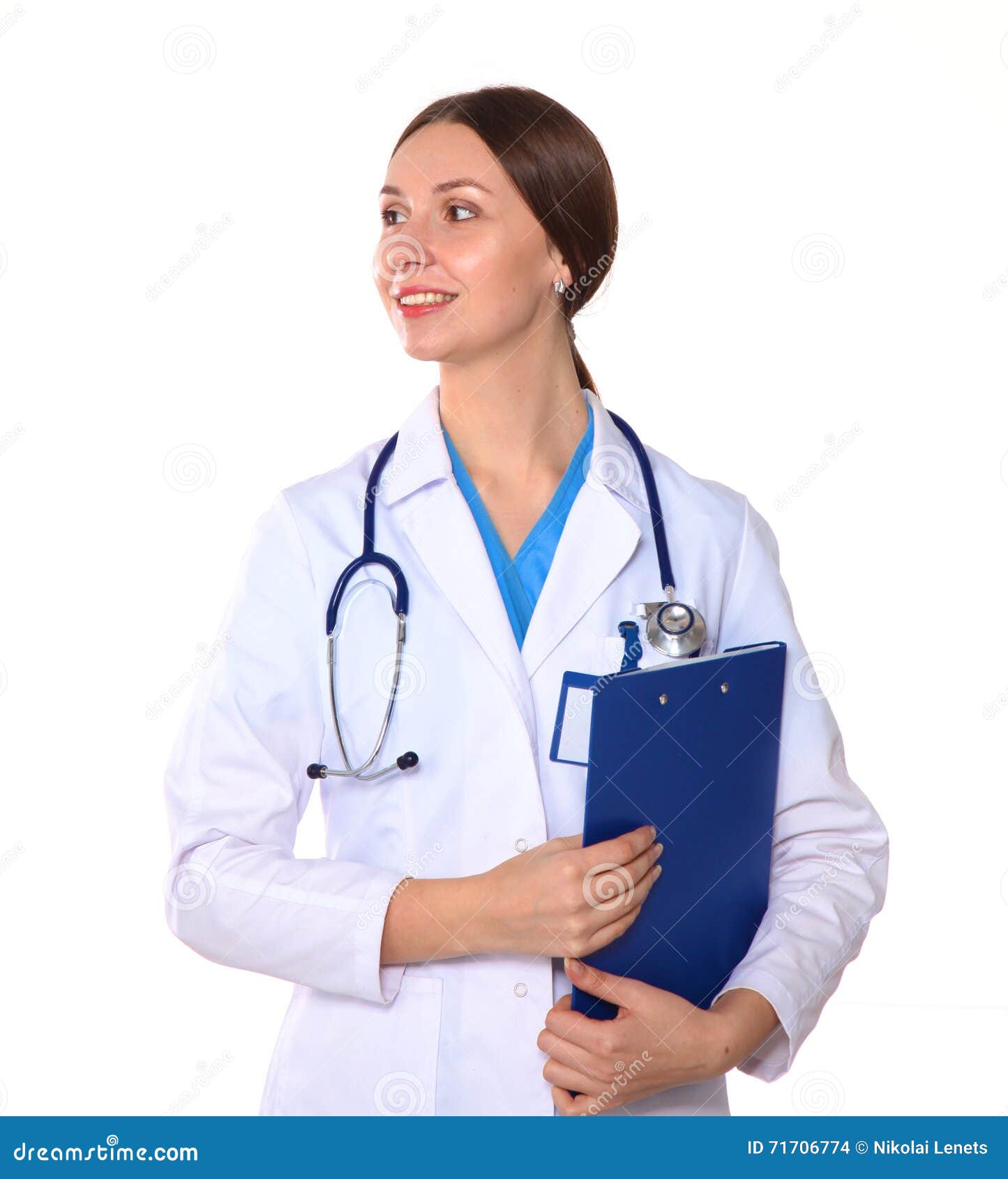 Beautiful General Practitioner is Working with Joy. she is Standing ...