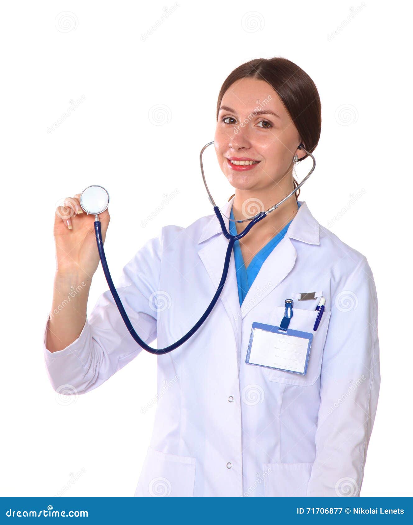 Beautiful General Practitioner is Working with Joy. she is Standing ...