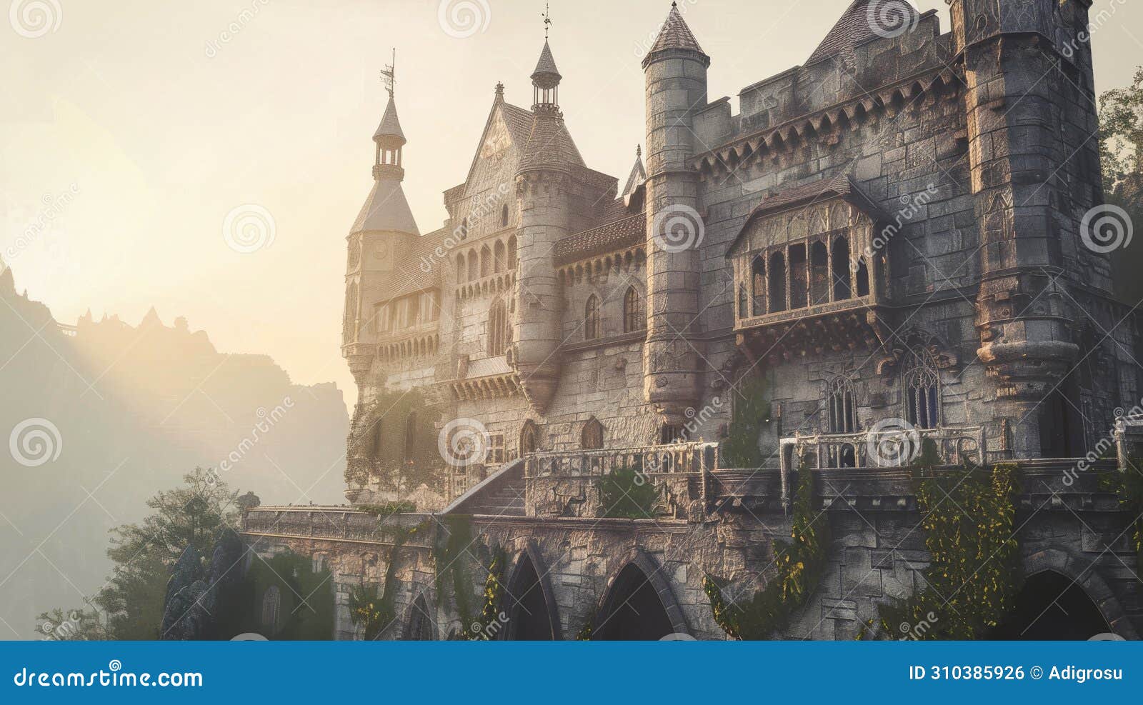 Beautiful Generic Castle Architecture Detail Stock Illustration ...