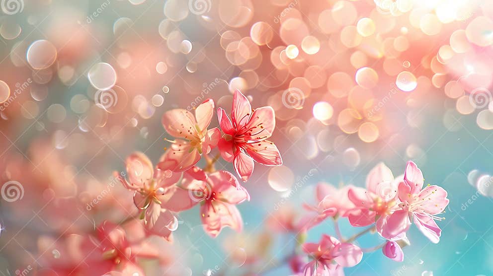 Beautiful, Gentle Spring Background. Blooming Cherry Branch Illuminated ...