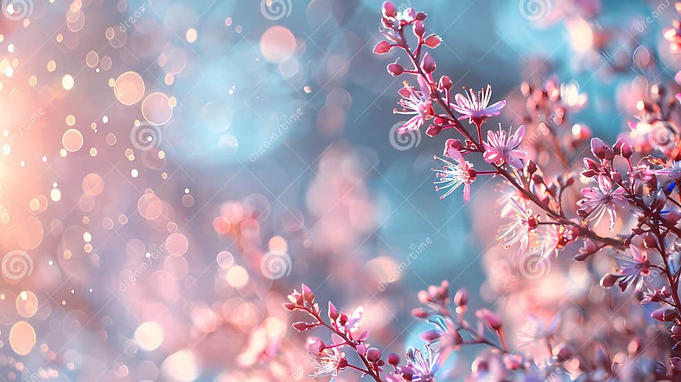 Beautiful, Gentle Spring Background. Blooming Cherry Branch Illuminated ...