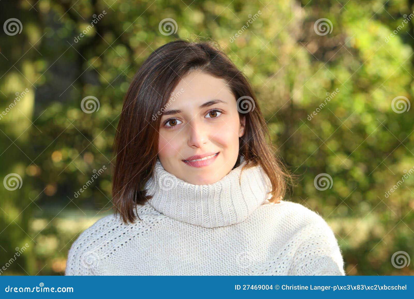 Beautiful Gentle Young Woman Stock Photo - Image of brunette, face ...