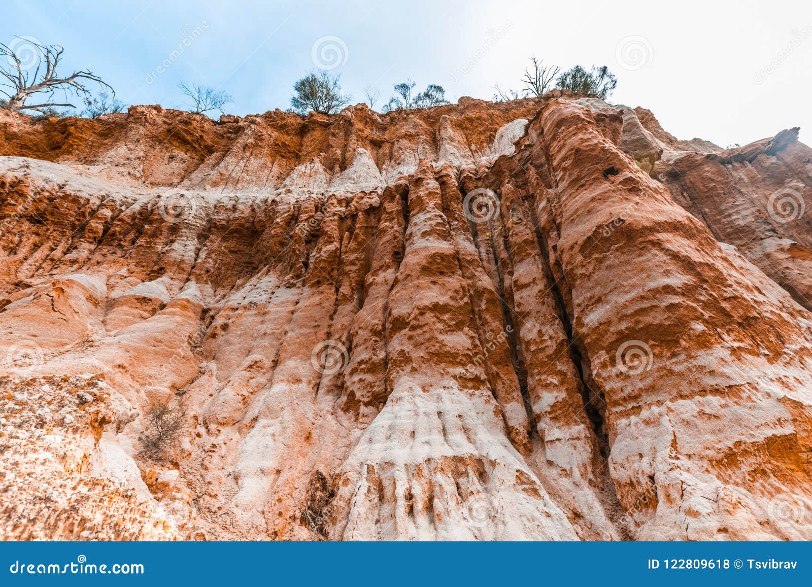 Eroding Orange Sandstone Cliffs. Stock Photo - Image of renmark ...