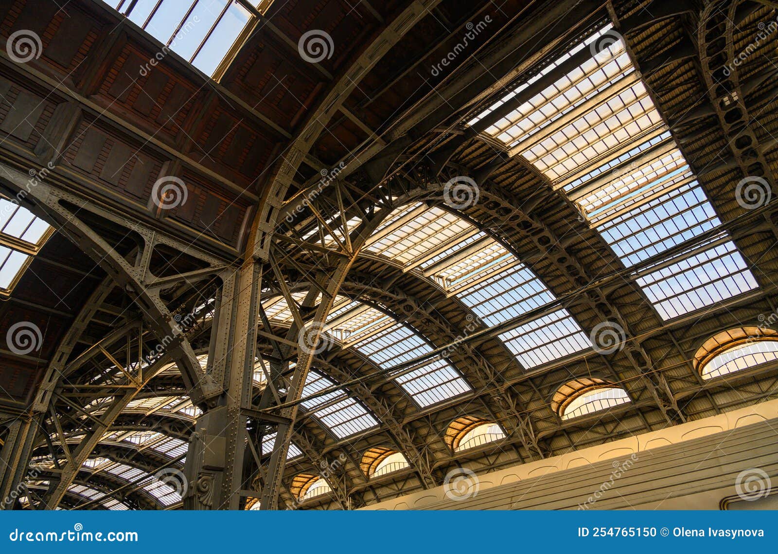Arched Metal Roof With Steel Truss Structure Royalty-Free Stock ...