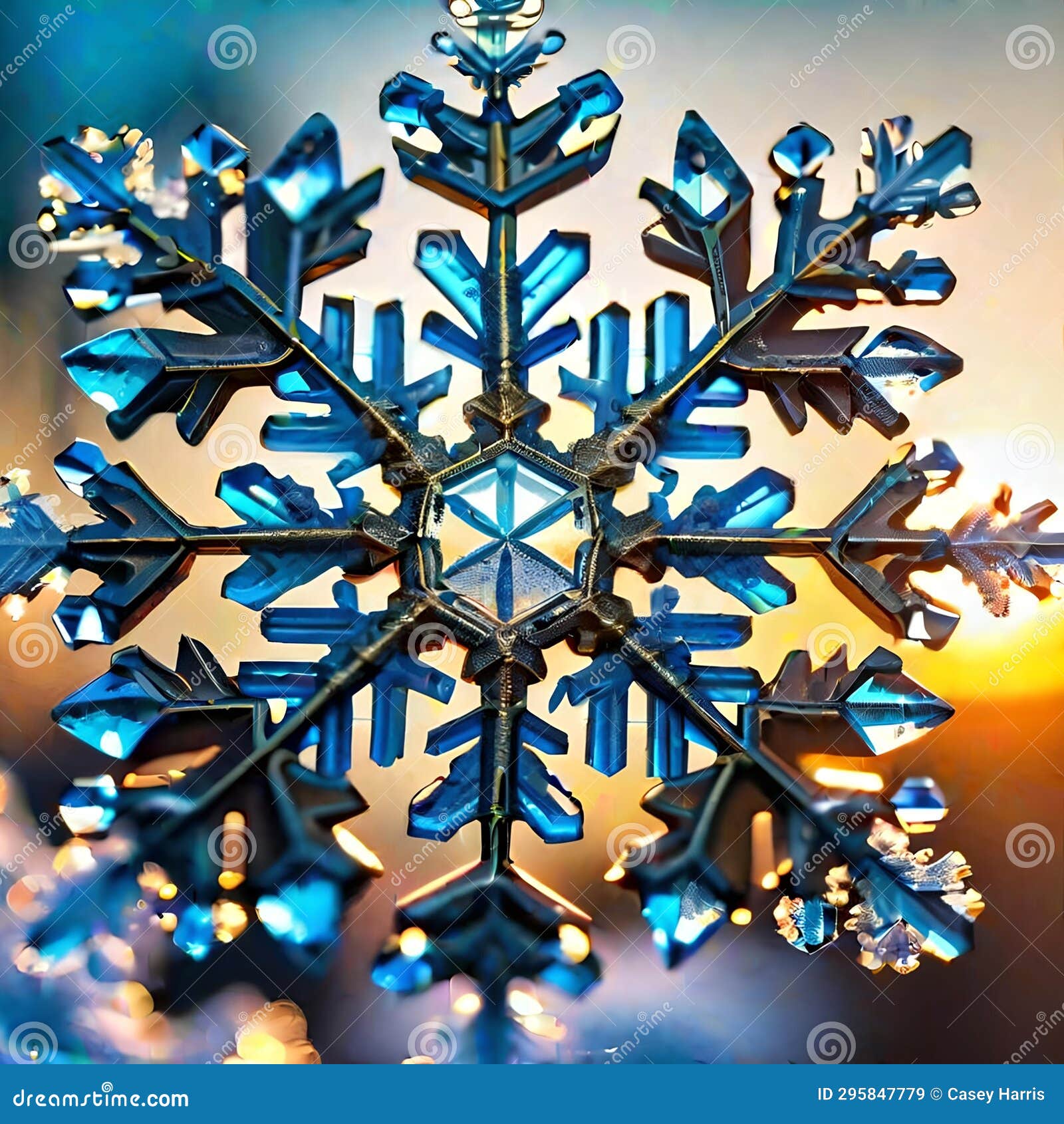 Snowflake close up stock illustration. Illustration of night - 295847779