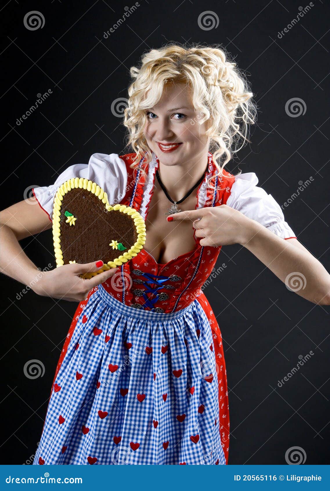 Beautiful German Girl in Dirndl Stock Photo - Image of carnival, happy ...