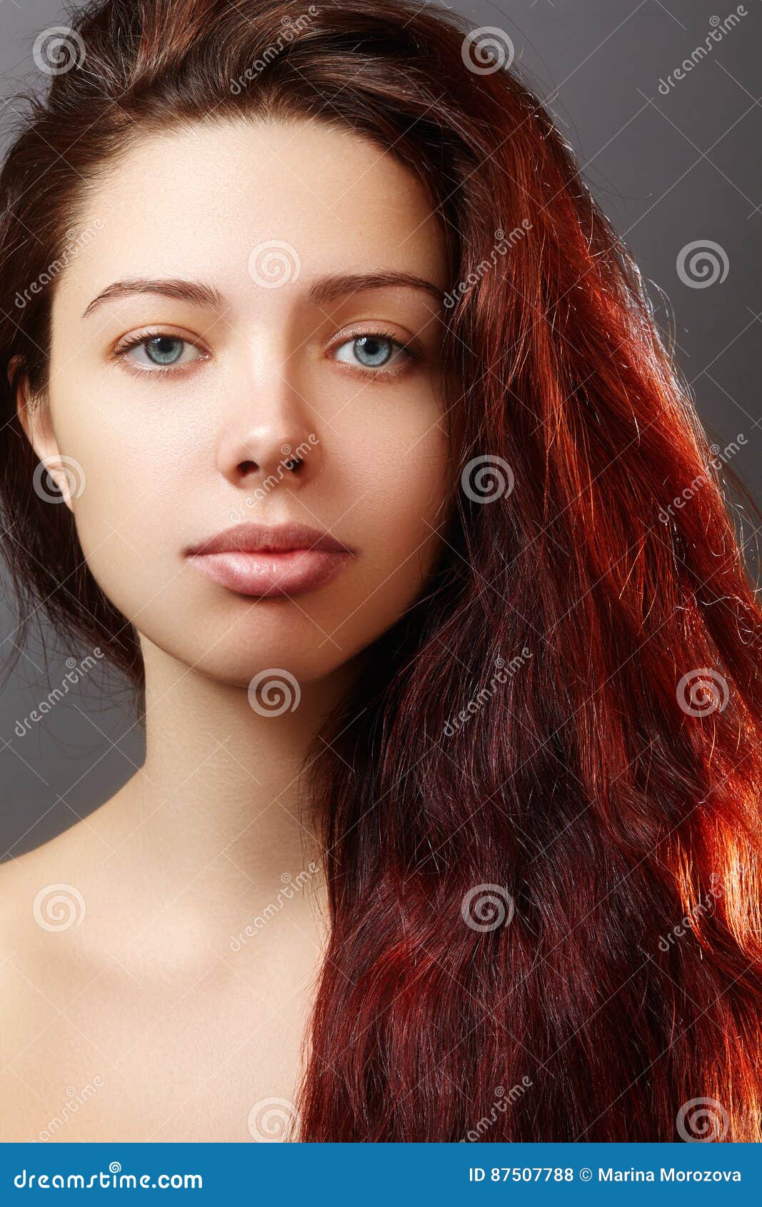 Beautiful Ginger Young Woman With Luxury Hair Style And Fashion Gloss
