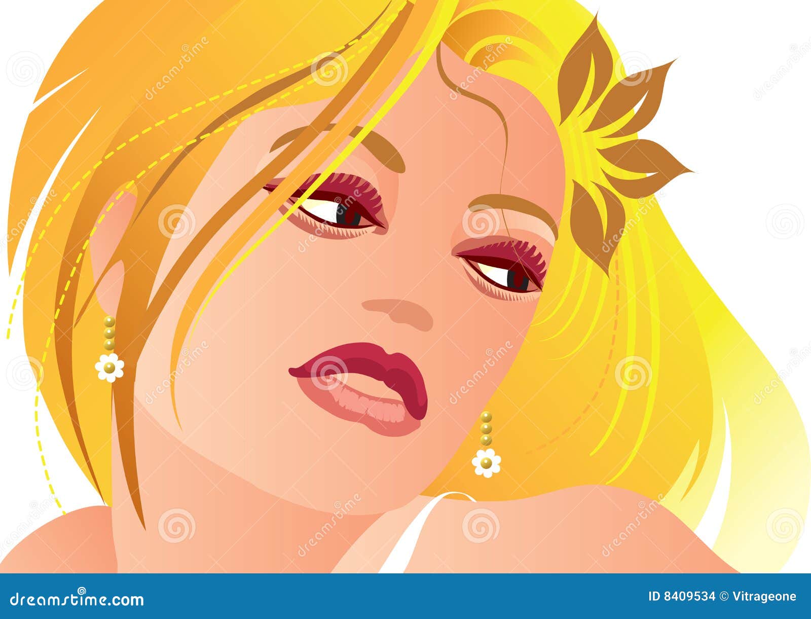 Beautiful Girl Stock Vector Illustration Of Romantic 8409534