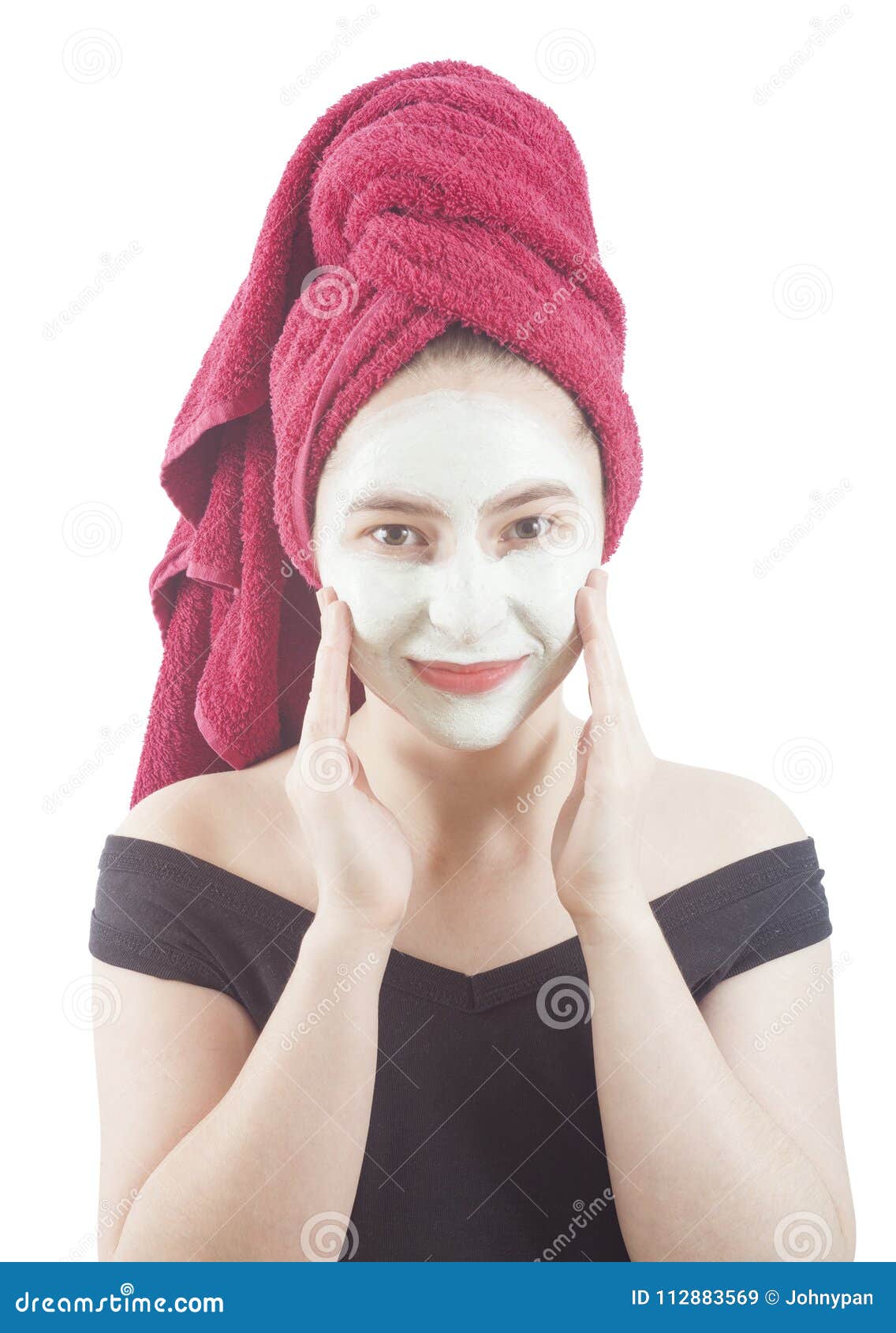 Girl Applying Beauty Face Mask Stock Image Image Of People