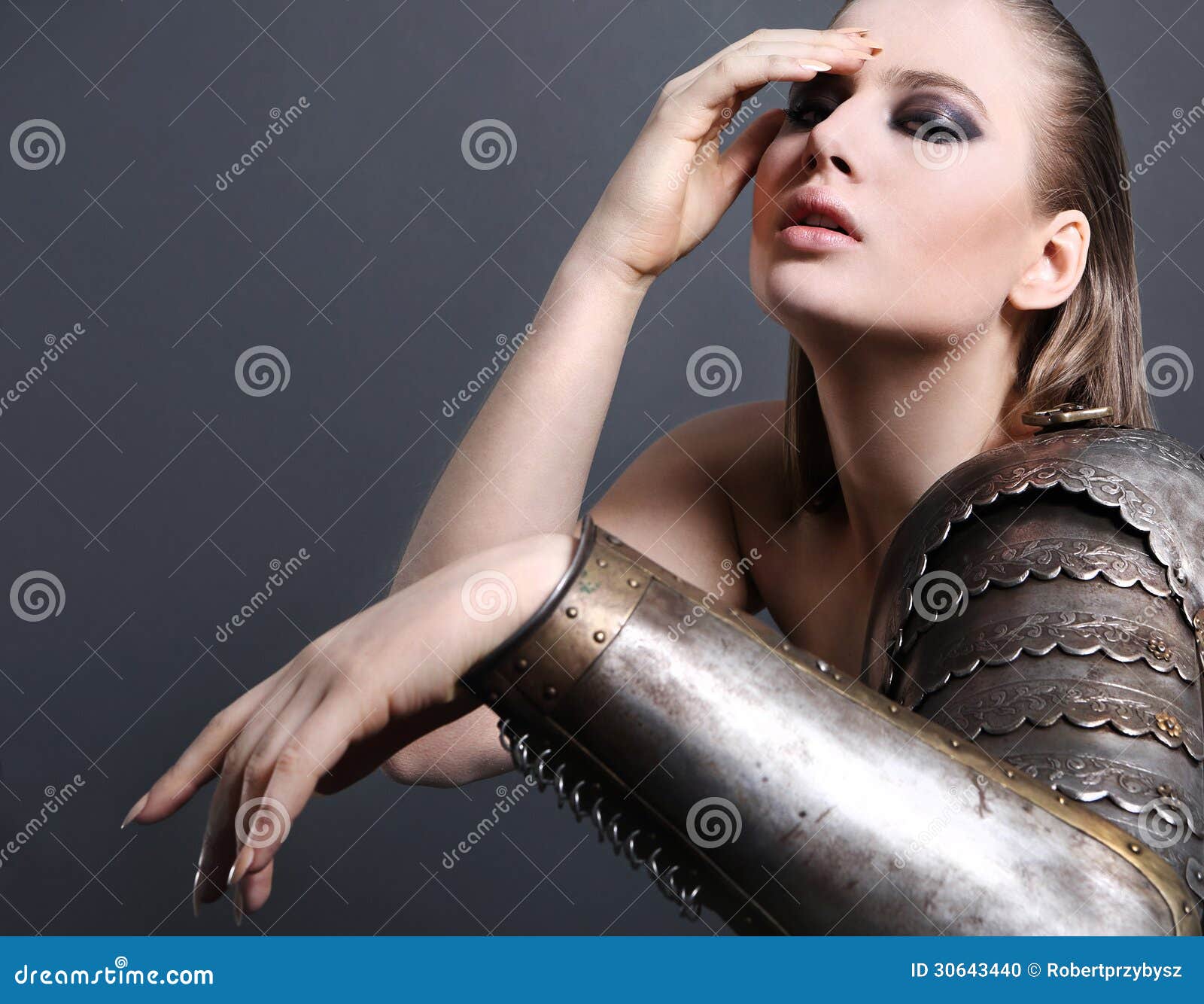 Beautiful girl in armor stock photo. Image of medieval - 30643440