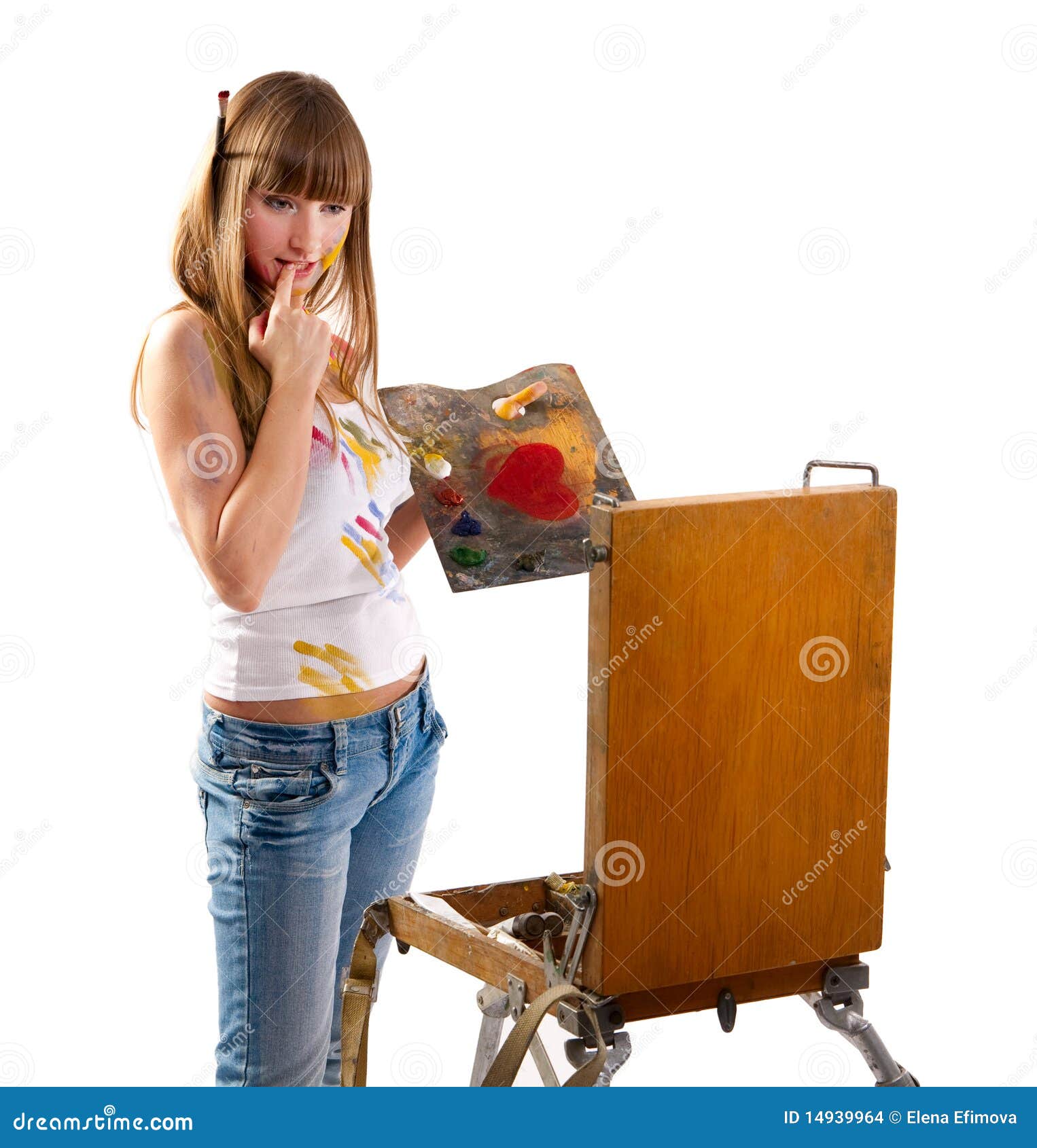 Beautiful girl artist stock photo. Image of caucasian - 14939964