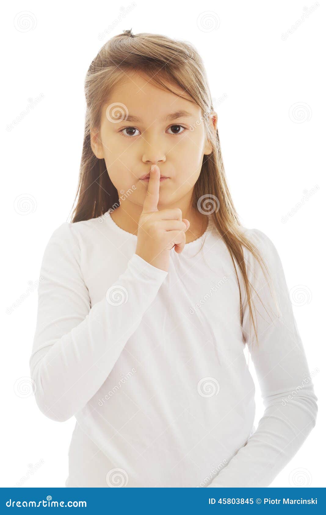 Beautiful Girl Asking for Silence Stock Image - Image of gesturing ...