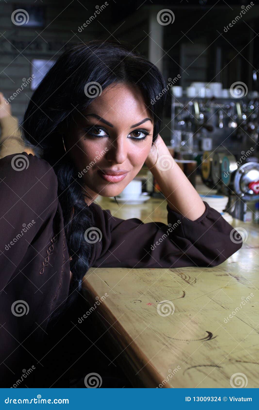 Beautiful Girl In The Bar Stock Images Image 13009324
