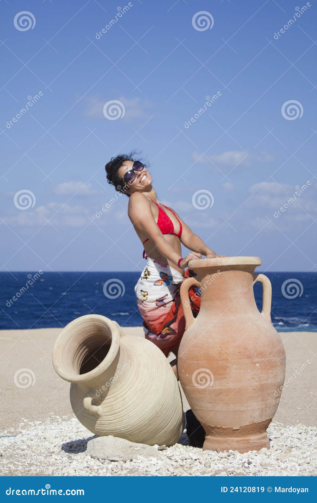 Beautiful Girl Behind the Pitcher Stock Image - Image of beauty ...