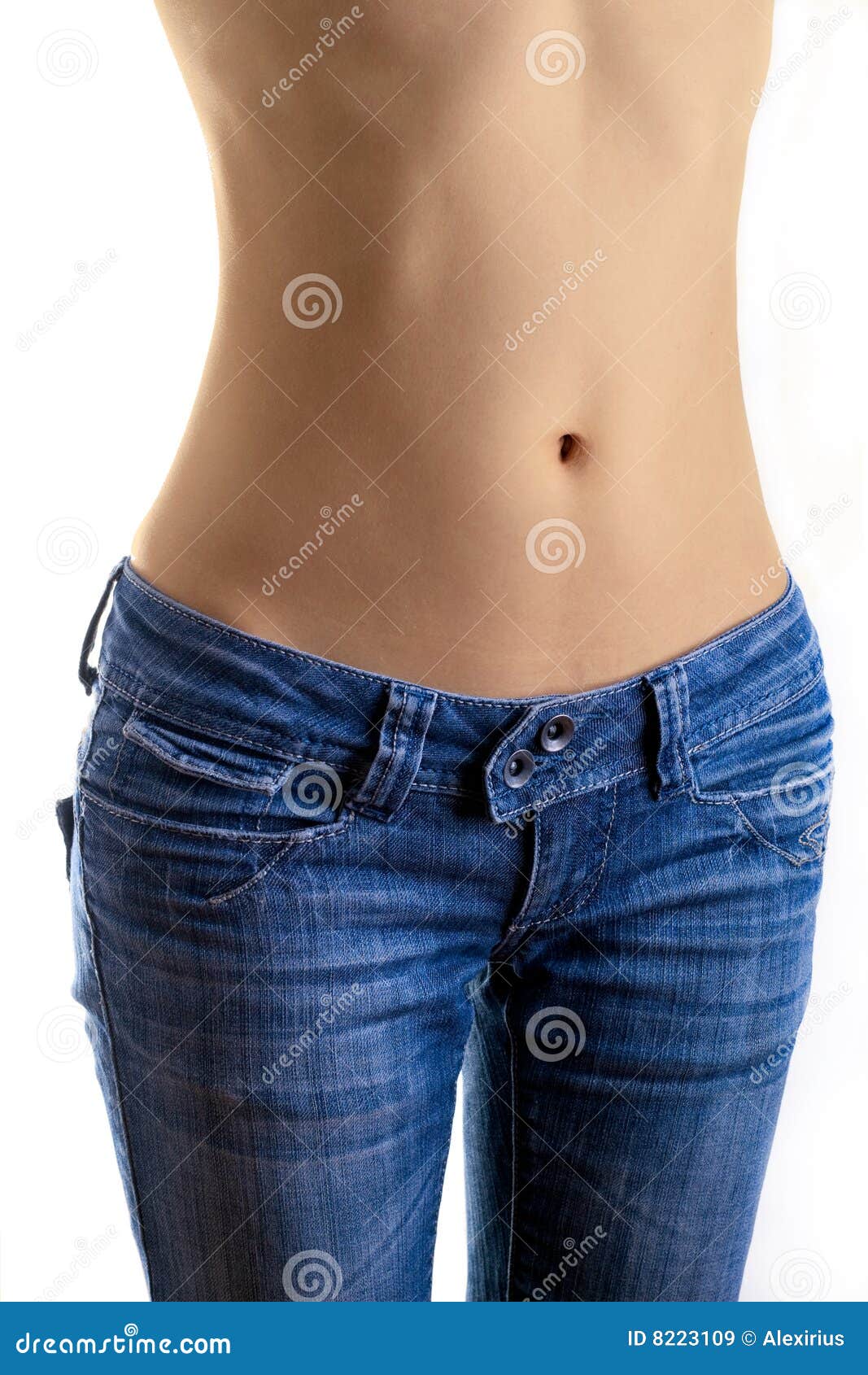 Beautiful girl belly stock image. Image of young, jeans - 8223109