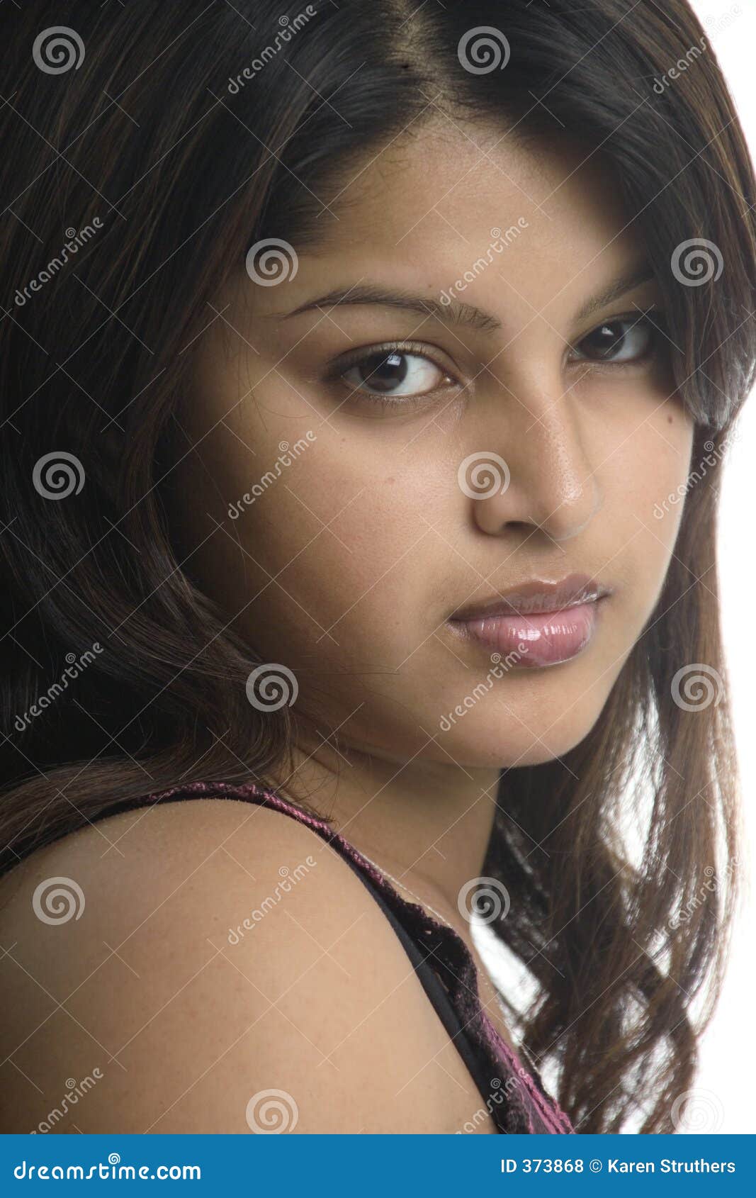 Beautiful Girl with Big Dark Eyes Stock Photo - Image of twenties ...