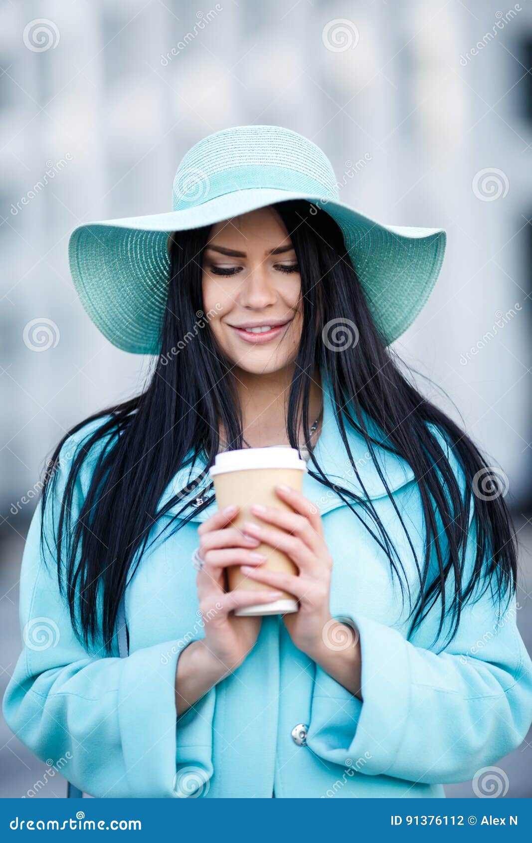 Beautiful Girl on Blurred Background Stock Photo - Image of facade ...