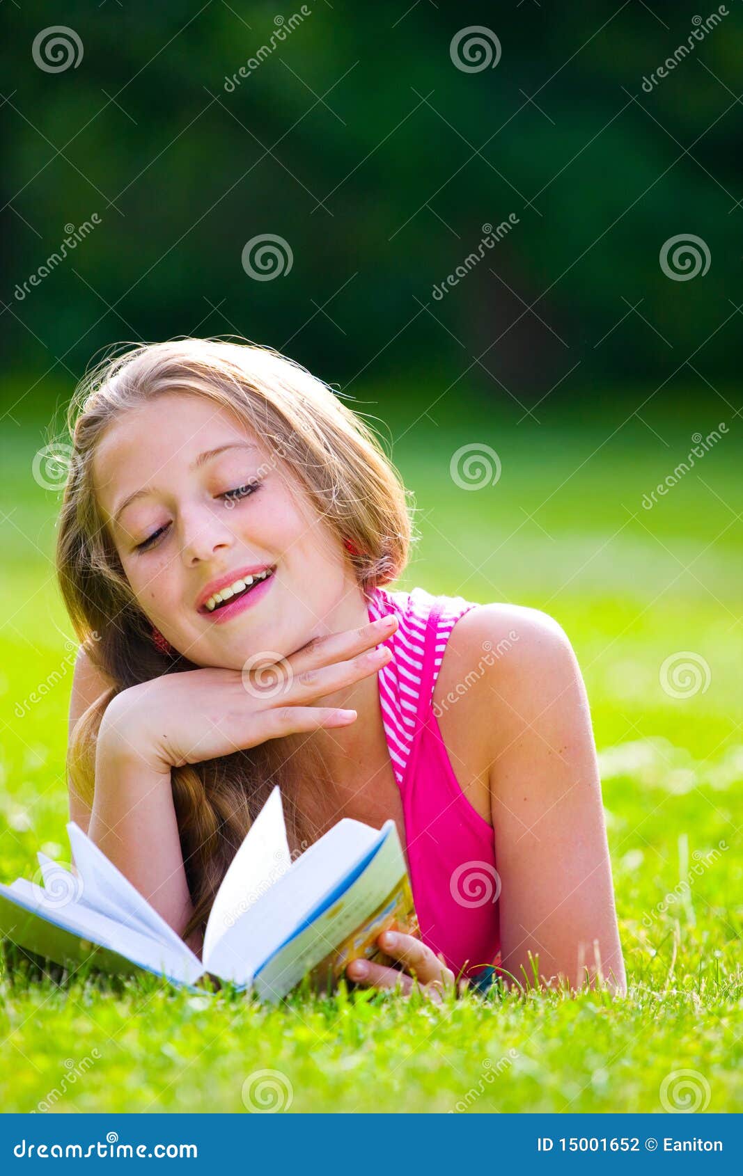 Beautiful girl with book stock photo. Image of nature - 15001652
